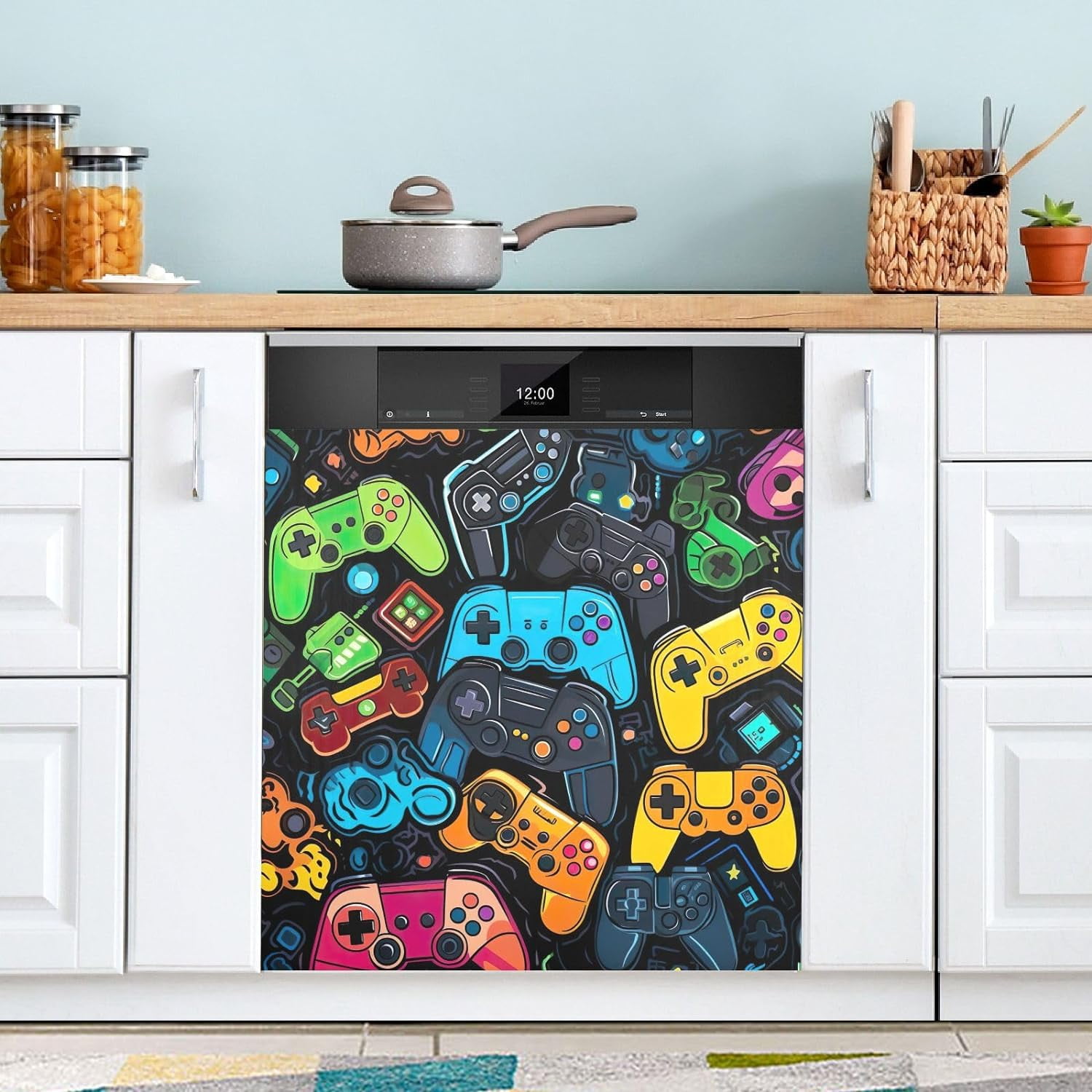 GZHJMY Cartoon Gamepad Dishwasher Magnet Cover Dishwasher Front Door ...