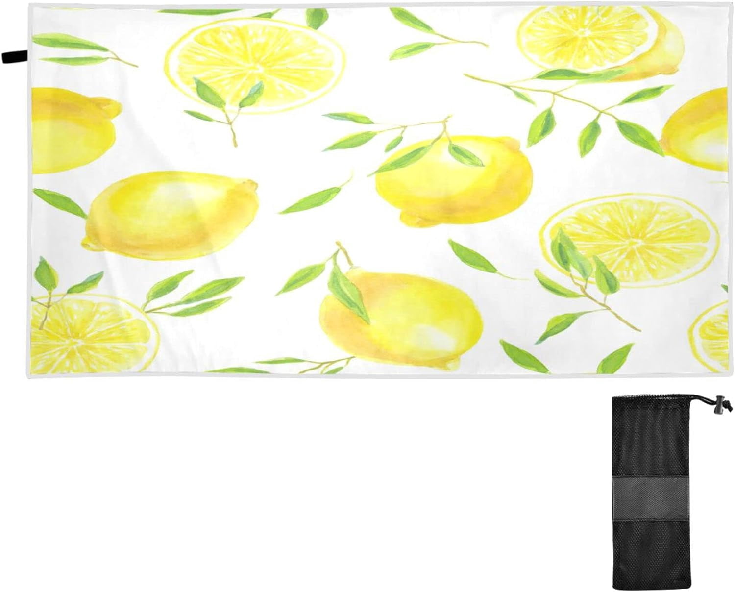GZHJMY Cartoon Lemon Beach Towel,Absorbent Quick Dry Sport Towel ...