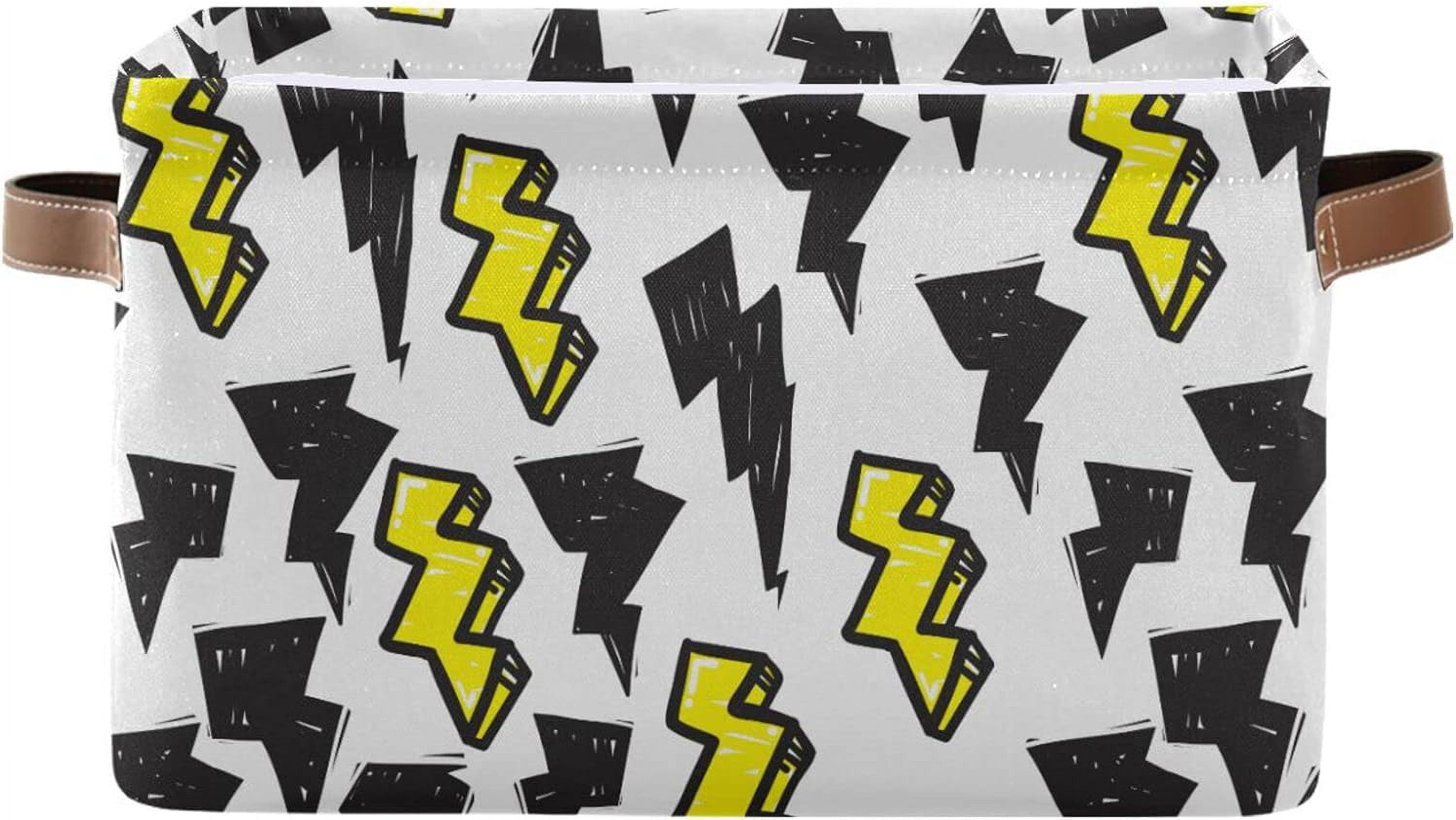 GZHJMY Cartoon Lightning Doodle Shelf Storage Baskets, Foldable Fabric ...