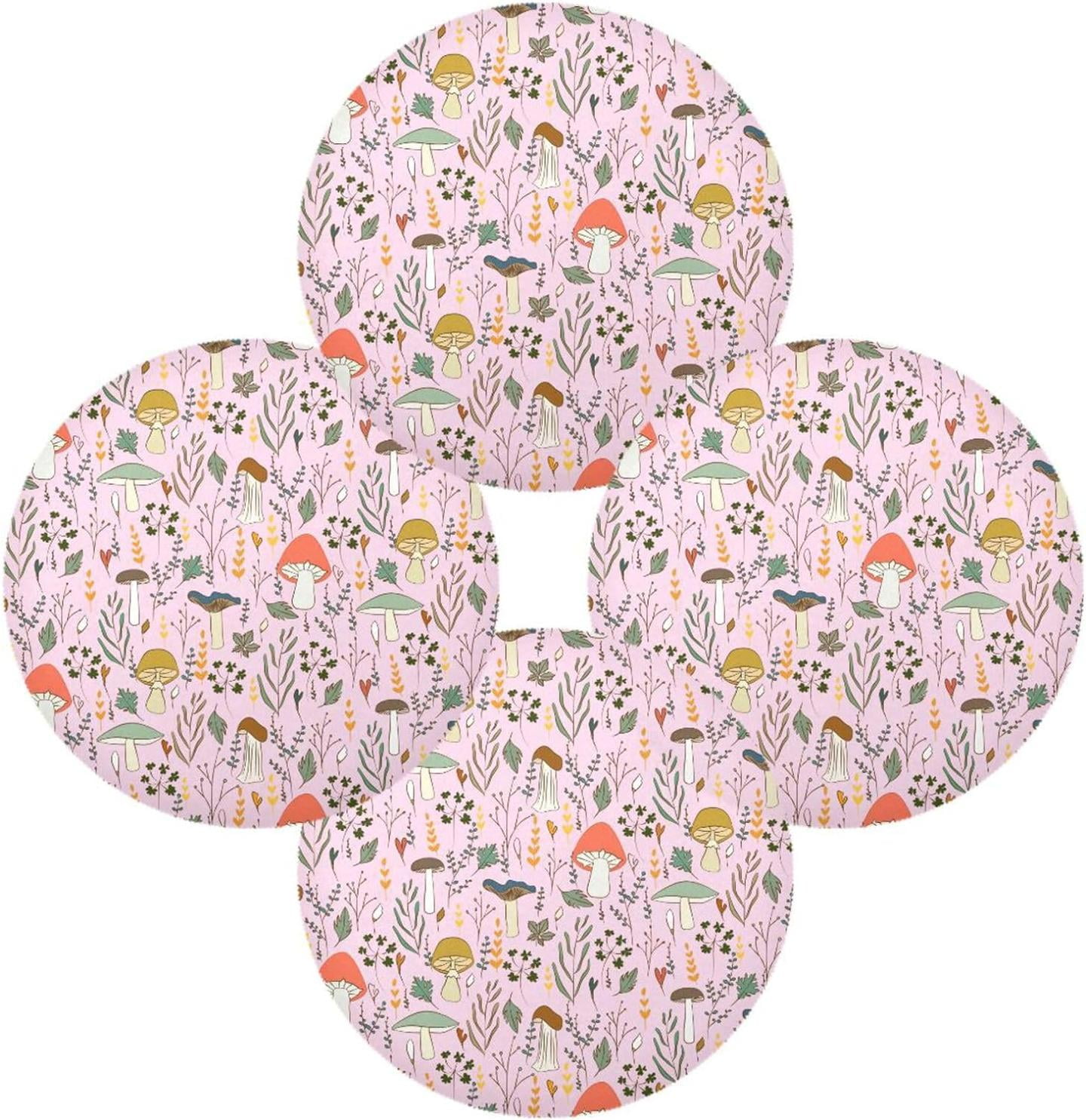 GZHJMY Cartoon Mushroom Round Placemats, 4 Pack Table Mats for Kitchen ...