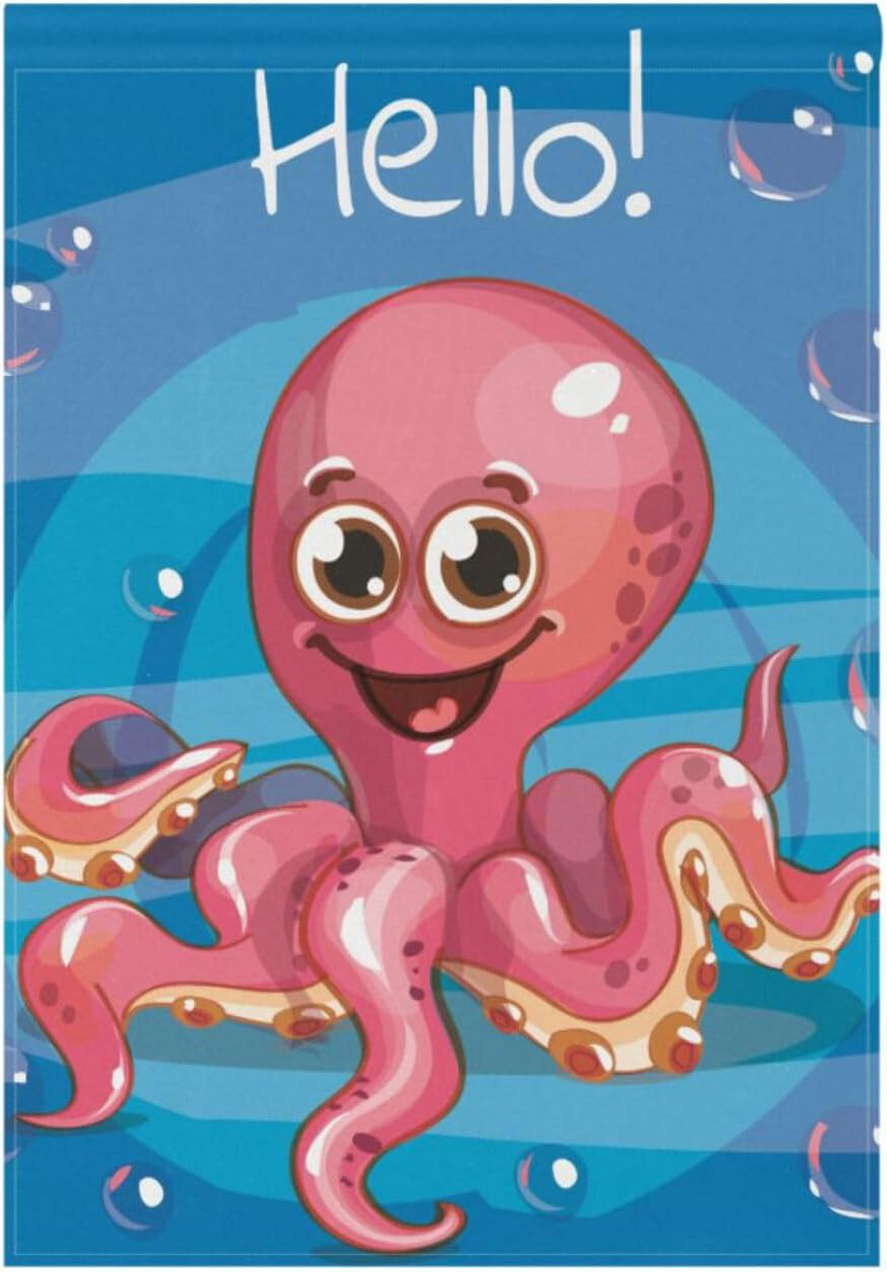 GZHJMY Cartoon Octopus Garden Flag 12 x 18 Inch Vertical Double Sided ...