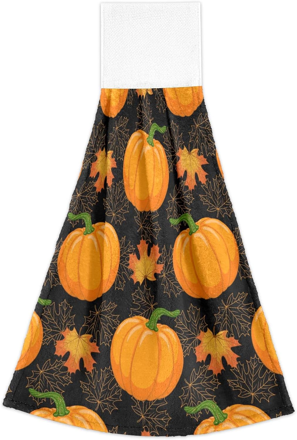 GZHJMY Cartoon Orange Pumpkin Kitchen Towels Set of 2, Hanging Hand ...