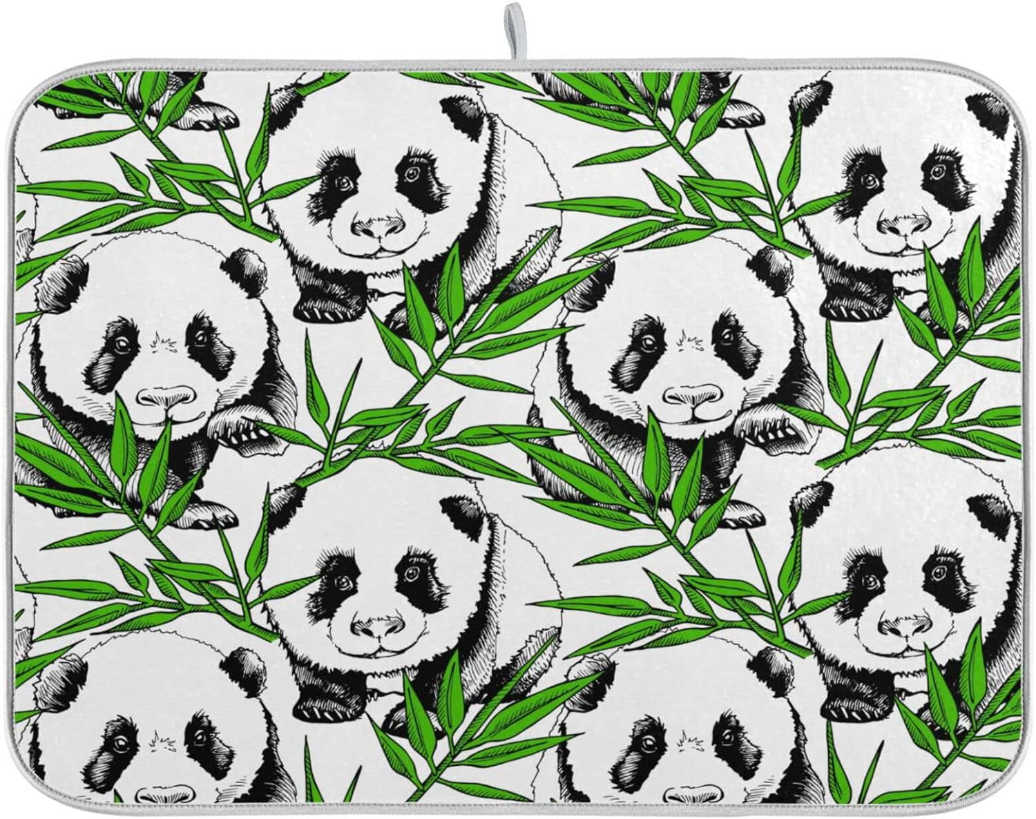 GZHJMY Cartoon Panda Greeen Bamboo Leaves Absorbent Large Dish Drying ...
