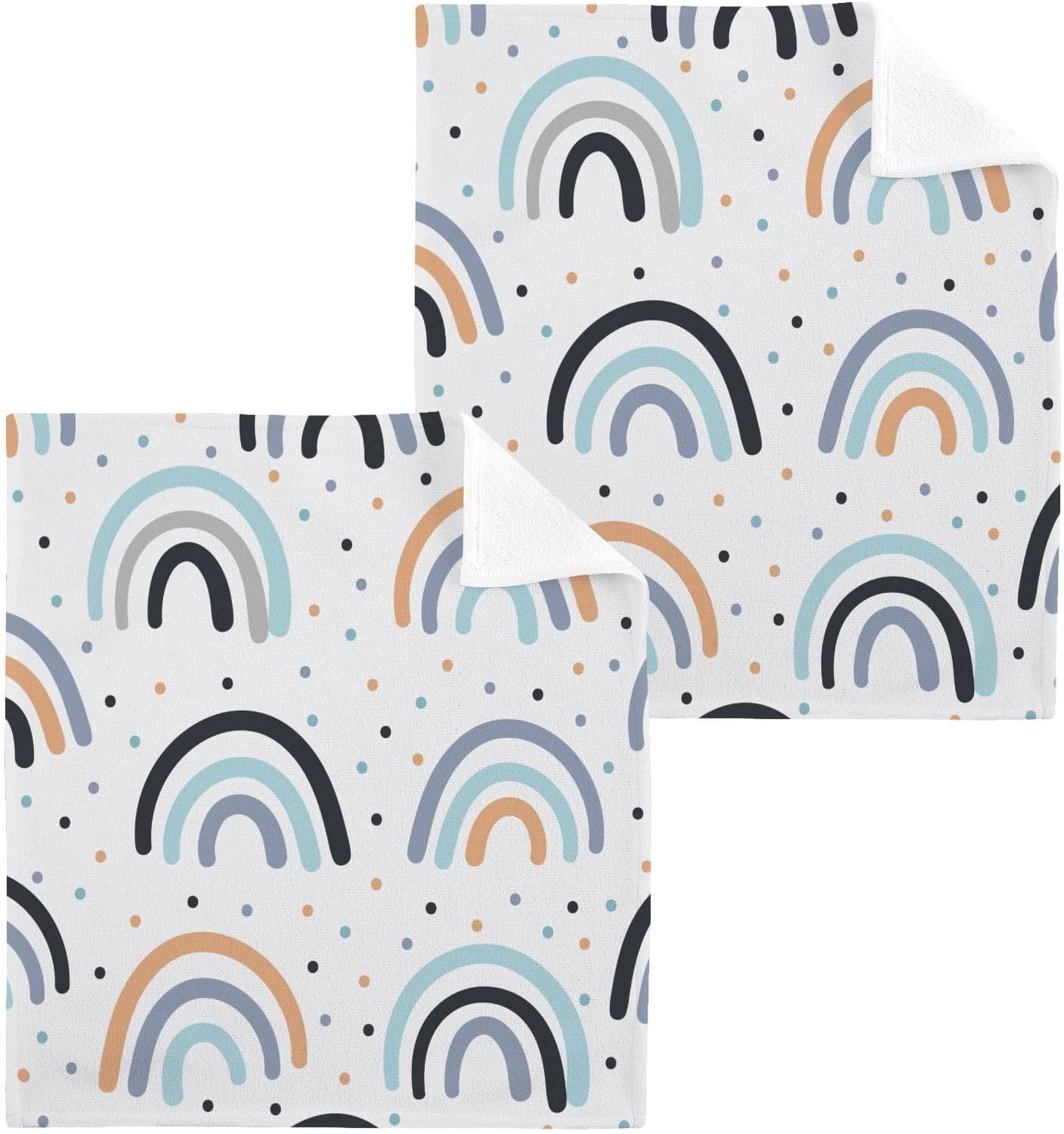 GZHJMY Cartoon Rainbow Wash Cloth Set of 4, 12 x 12 Inch Cotton Baby ...