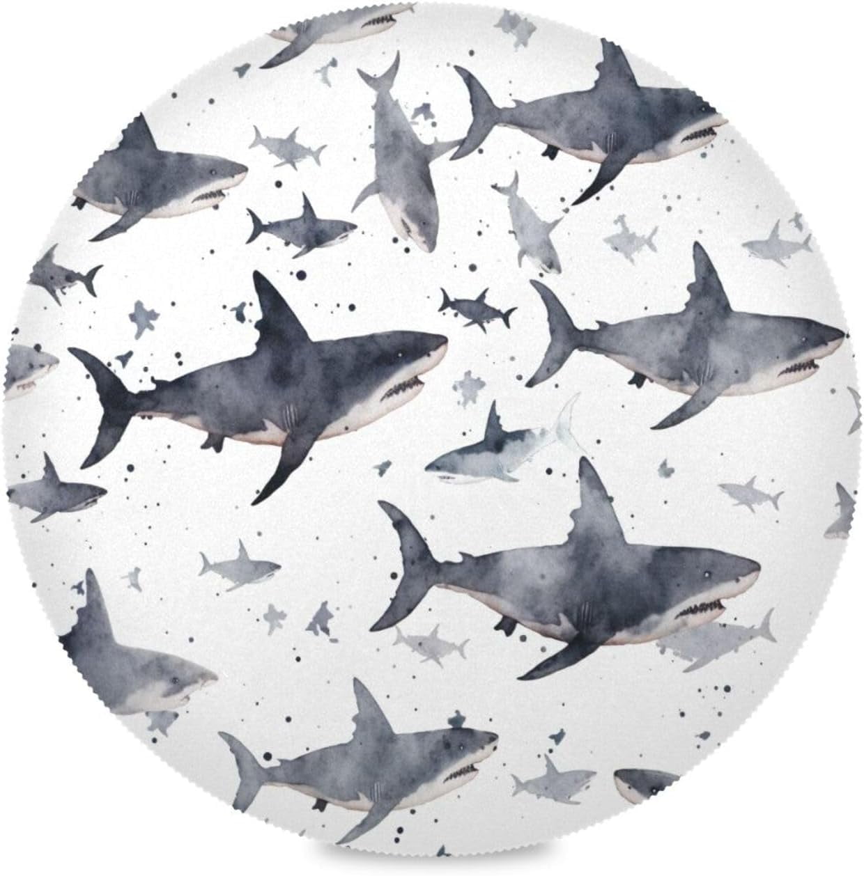 GZHJMY Cartoon Sharks Round Placemats 15.4in, Washable Heat Resistant ...