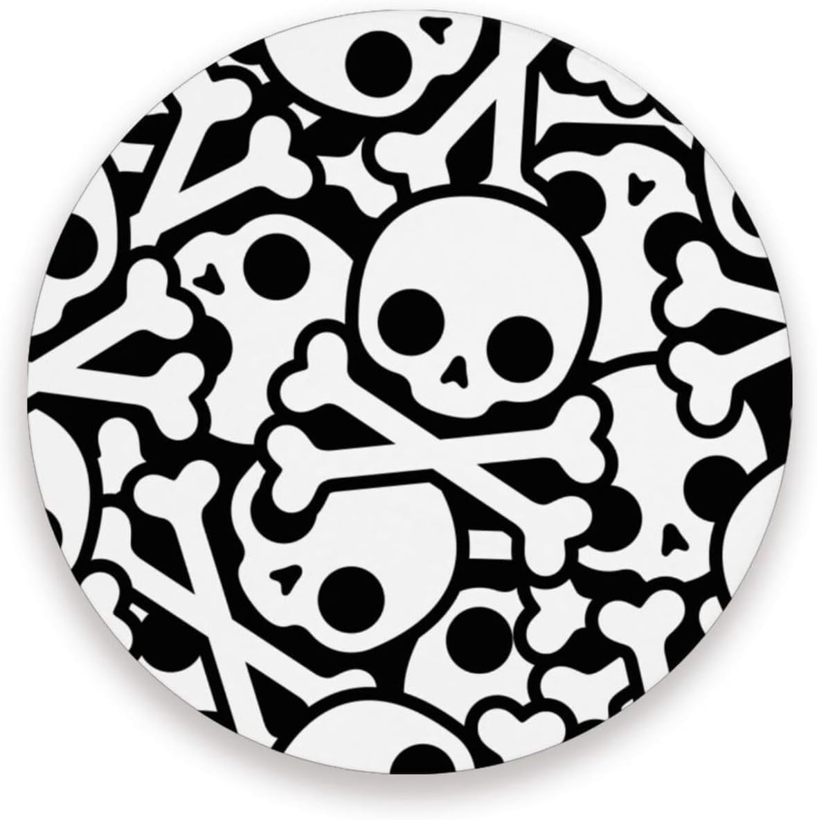 GZHJMY Cartoon Skull Coasters for Drinks Set of 2, Absorbent Ceramic ...