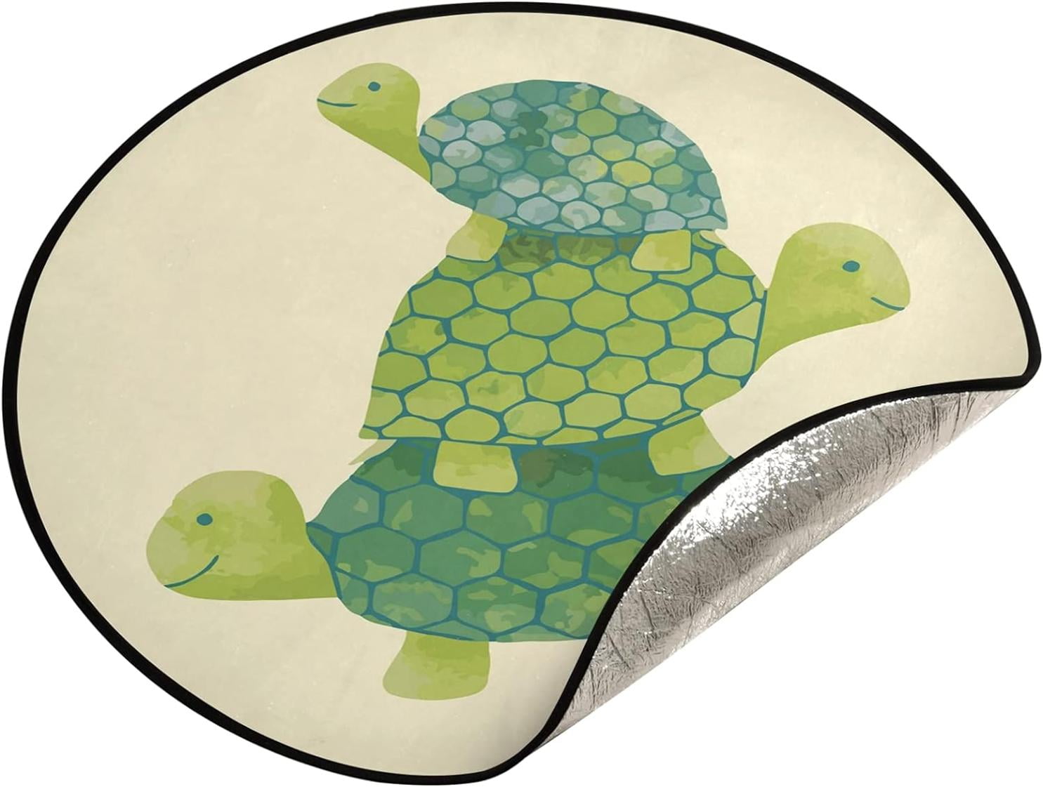 GZHJMY Cartoon Three Turtles Christmas Tree Mat, Round Christmas Tree ...