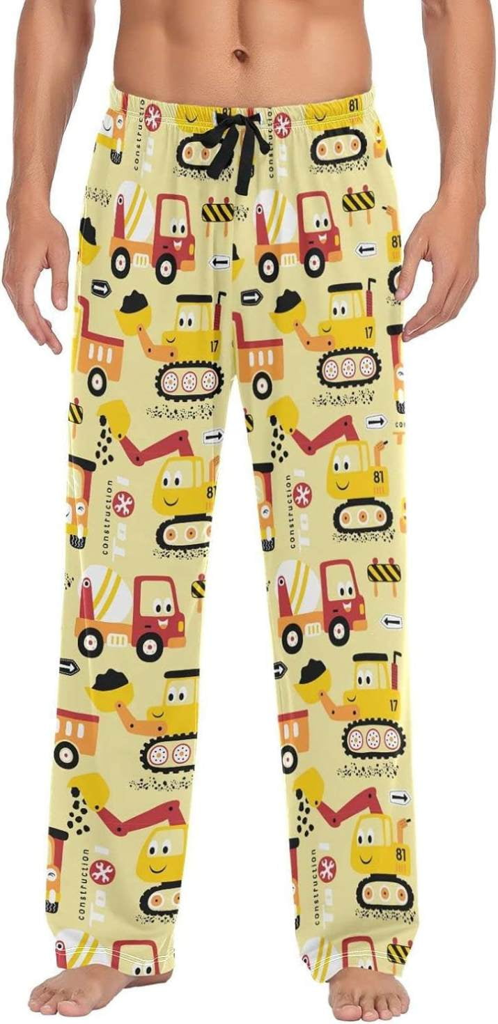GZHJMY Cartoon Tractor Pajama Pants for Men, Lounge Pants Lightweight ...