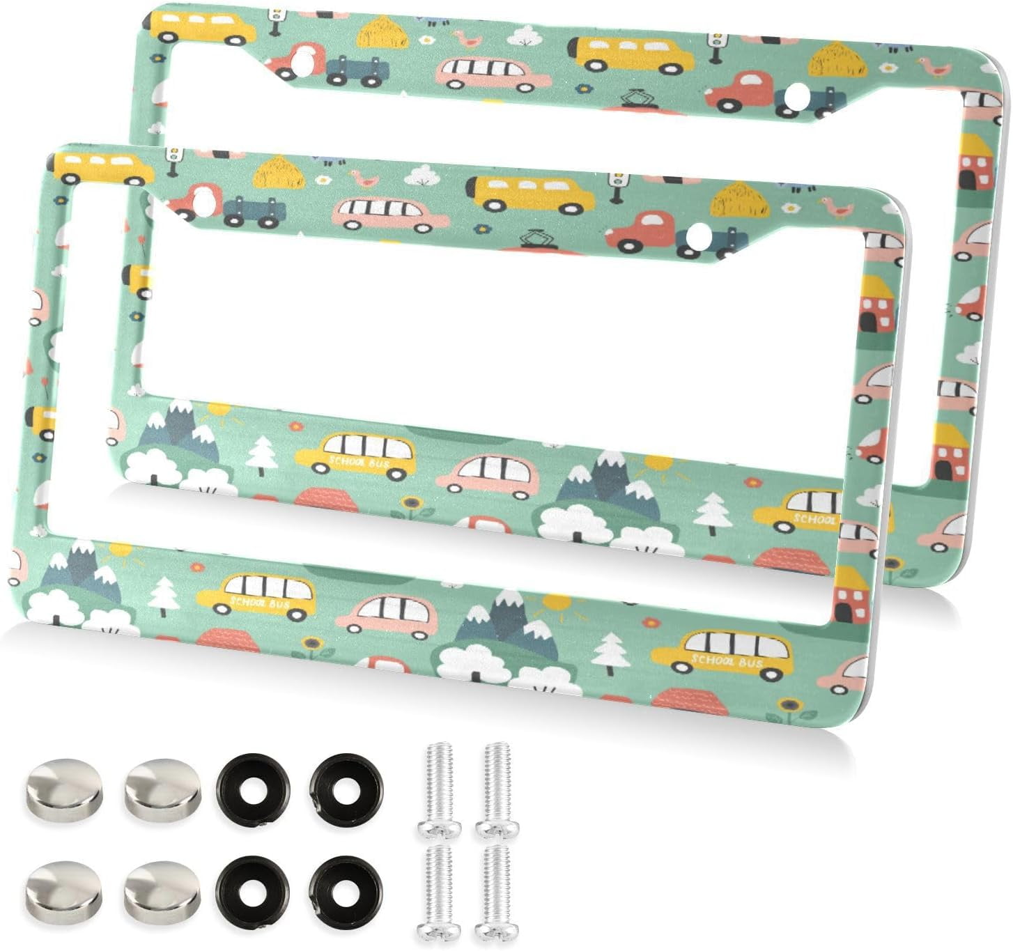 GZHJMY Cartoon Truck License Plate Frames, License Plate Covers, 2 ...