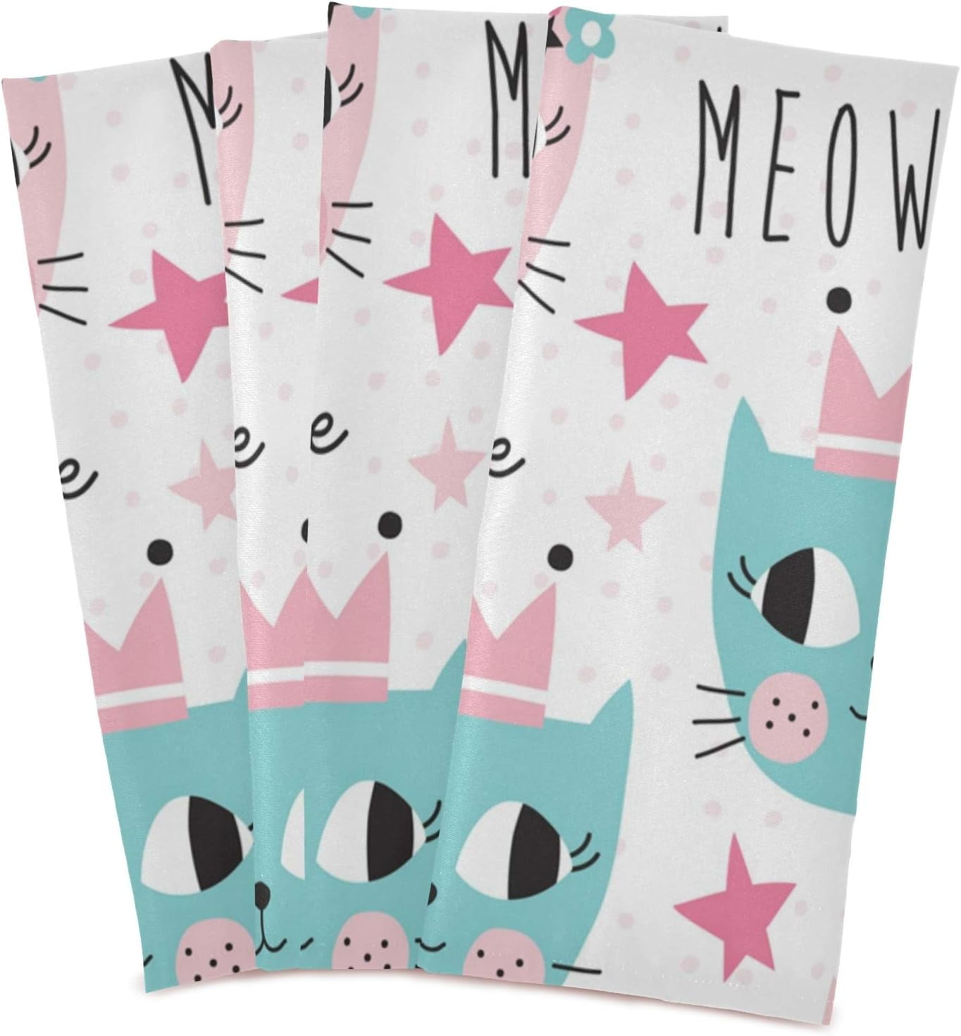 GZHJMY Cat Kitchen Dish Towel Set of 4, Super Absorbent Soft Drying ...