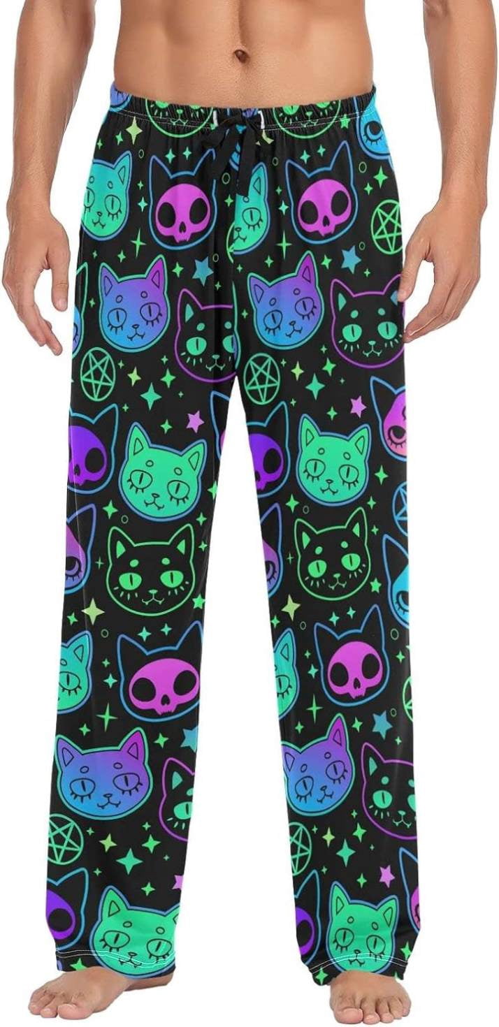 GZHJMY Cat Pajama Pants for Men, Lounge Pants Lightweight Men Pajama ...