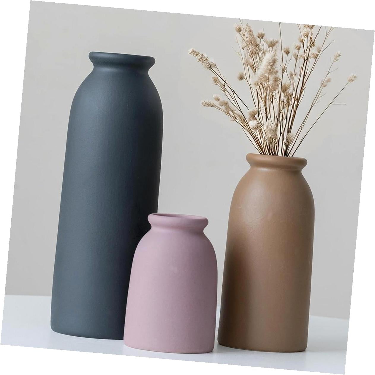 GZHJMY Ceramic Vase Set-3, Small Decorative Vases, Farmhouse Style ...