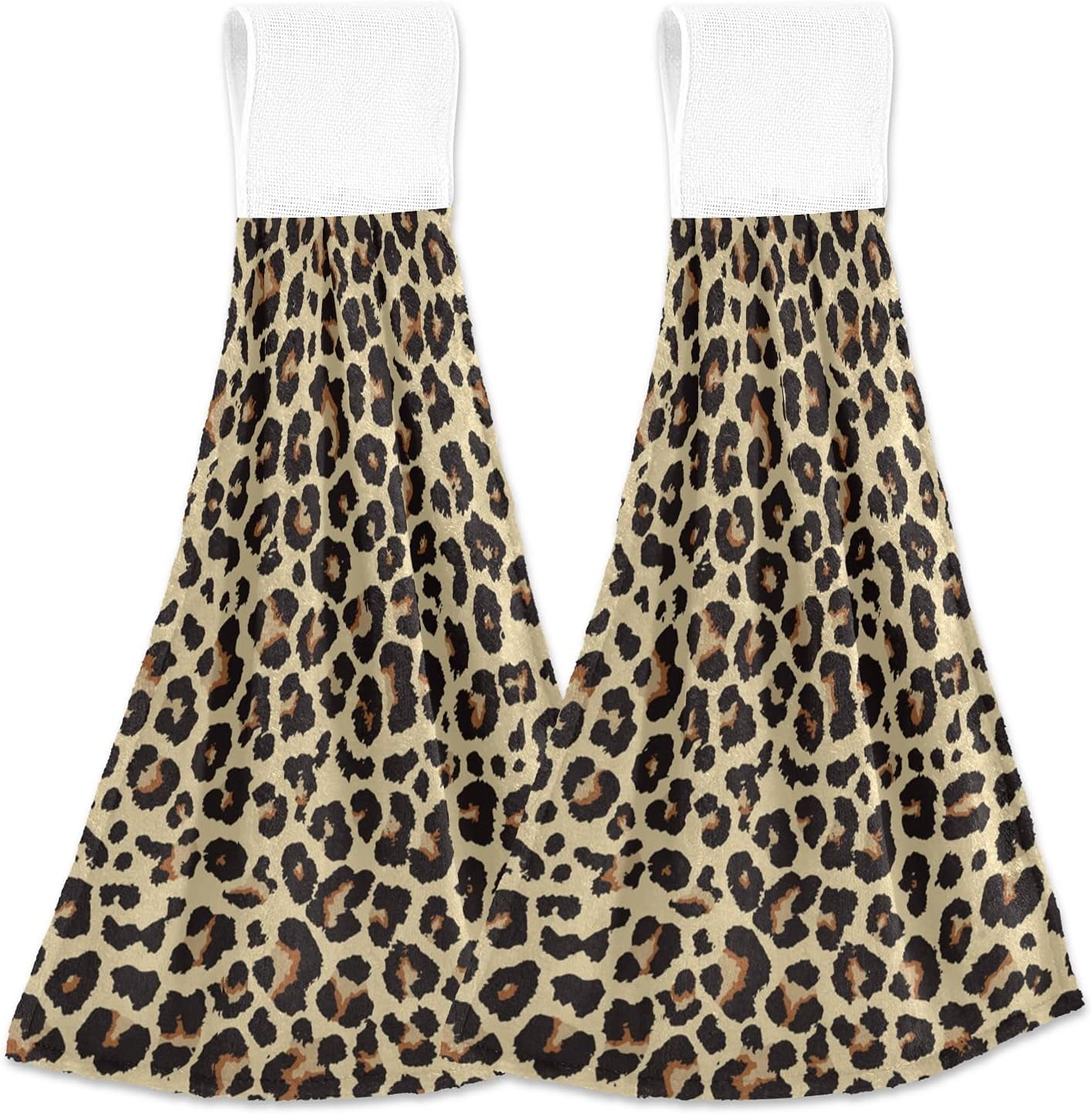 GZHJMY Cheetah Leopard Hanging Kitchen Towel Hand Towel 2 Pcs Absorbent ...