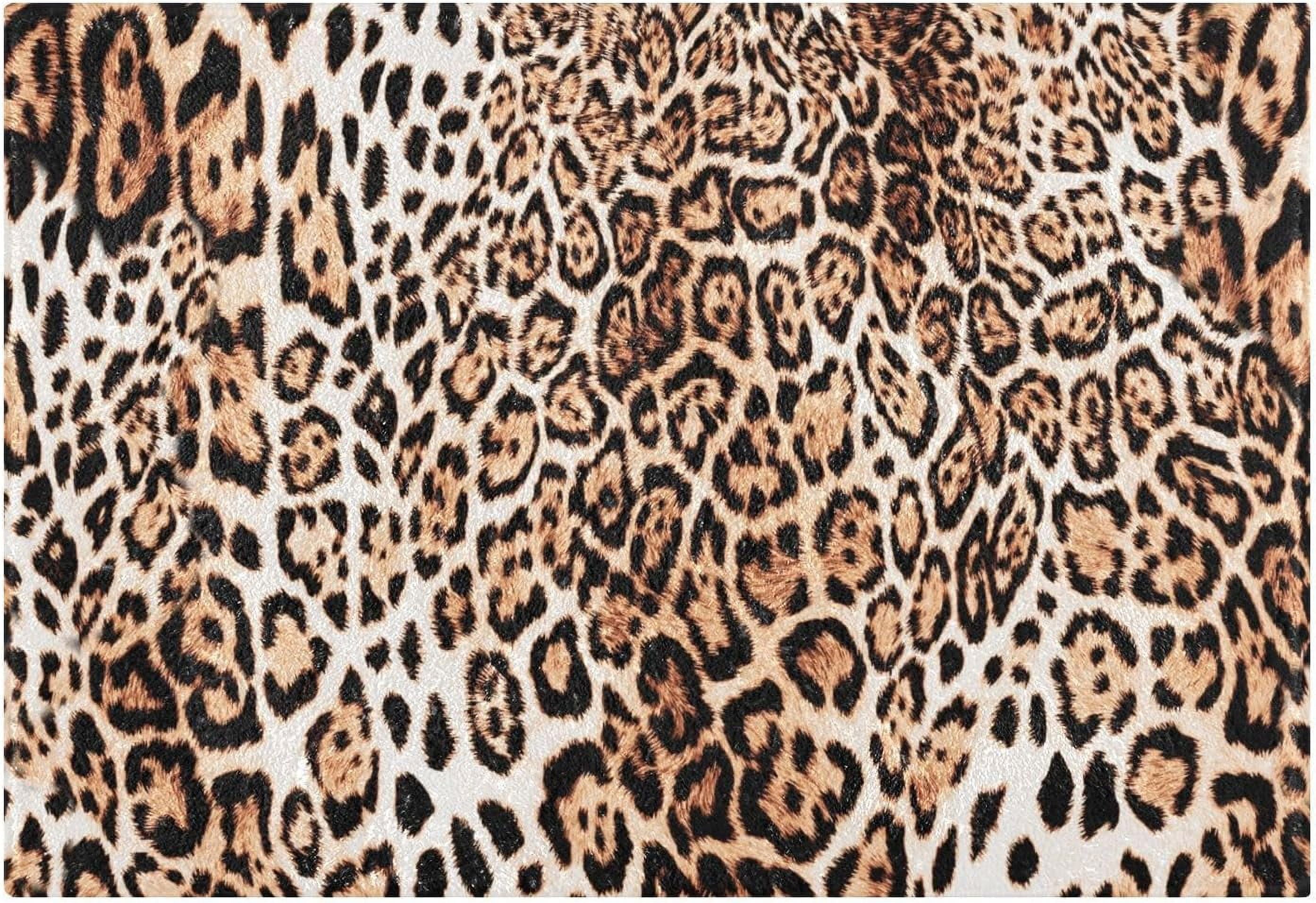 GZHJMY Cheetah Leopard Print Animal Abstract Bath Mat for Bathroom Rugs ...
