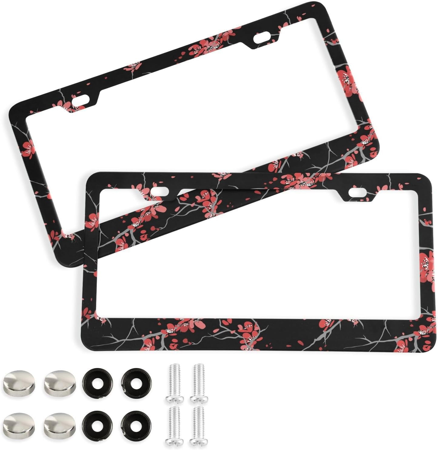 GZHJMY Cherry Blossom Sakura Flower Floral License Plate Frames for ...