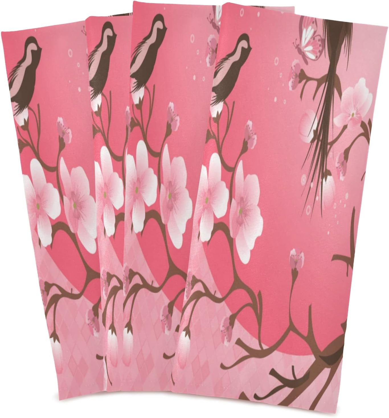 GZHJMY Cherry Blossom Tree with Two Bird Kitchen Dish Towel Set, Drying ...