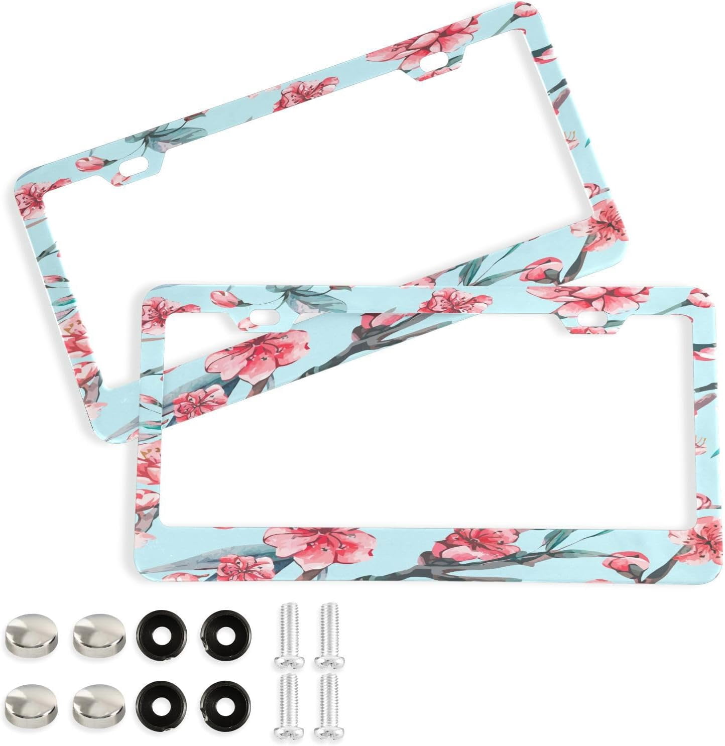 GZHJMY Cherry License Plate Frames Set of 2, Universal Aluminum License ...