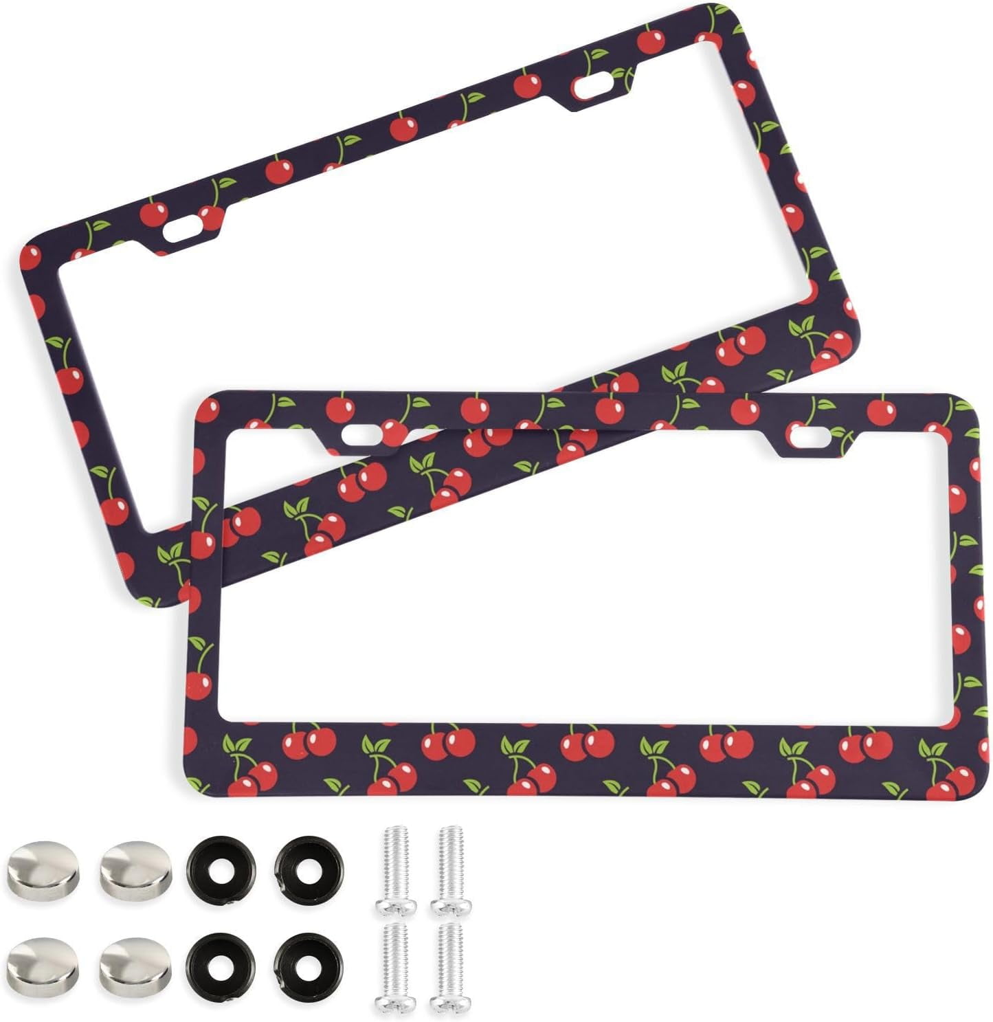 GZHJMY Cherry Red License Plate Frames for Women Men 2 Pcs Personalized ...
