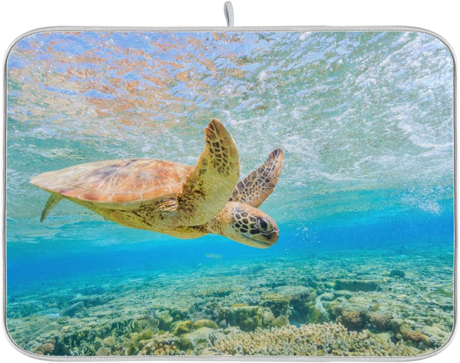 GZHJMY Chic 3D Underwater Ocean Swimming Sea Turtle Absorbent Dish ...