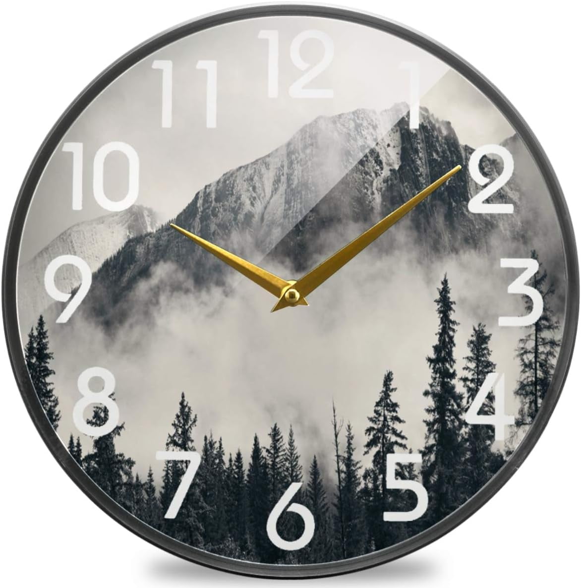 GZHJMY Chic Banff National Park Foggy Mountains and Forest Round Wall ...