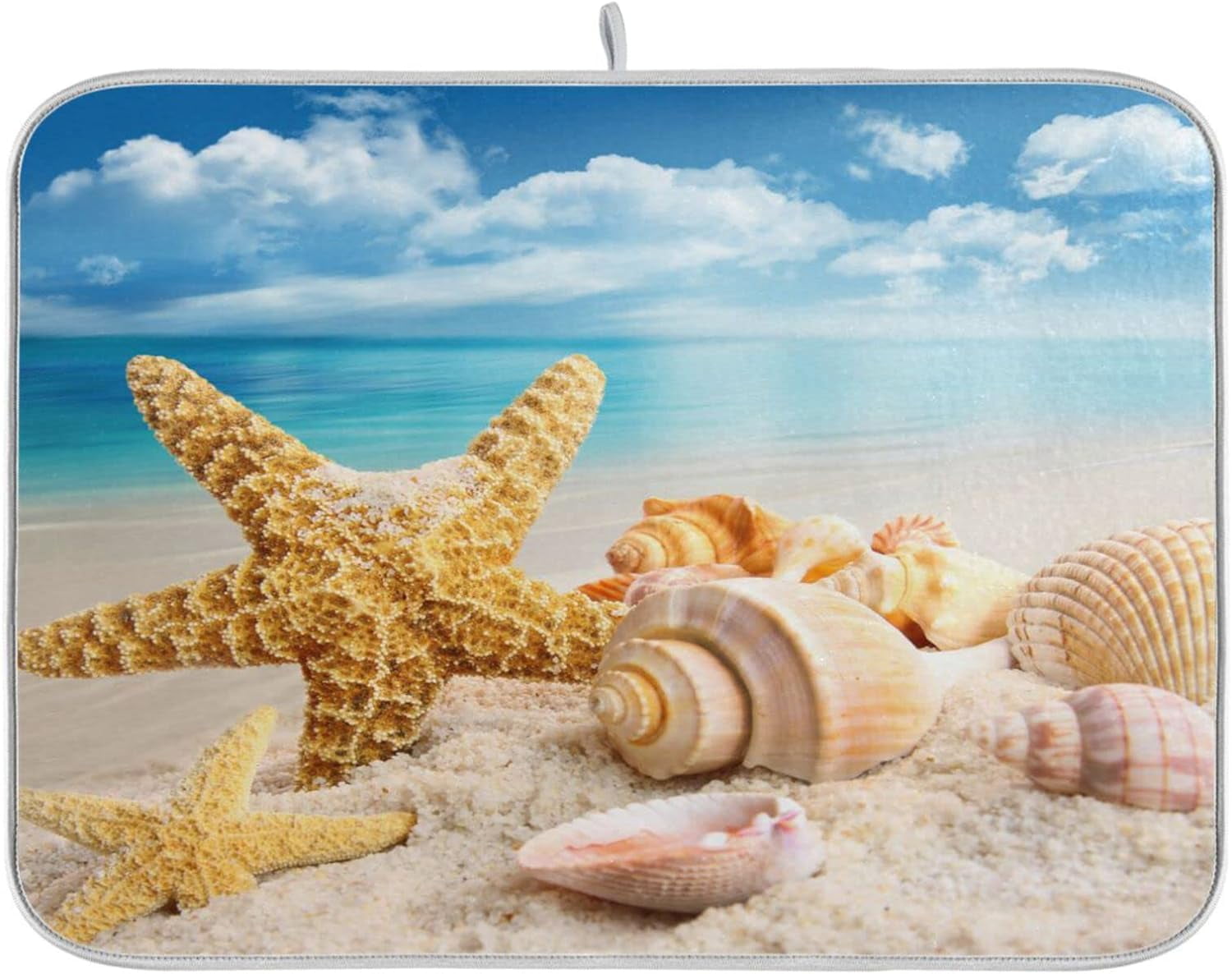 GZHJMY Chic Beautiful Starfish and Seashells on Beach 16 x 18 Inches ...