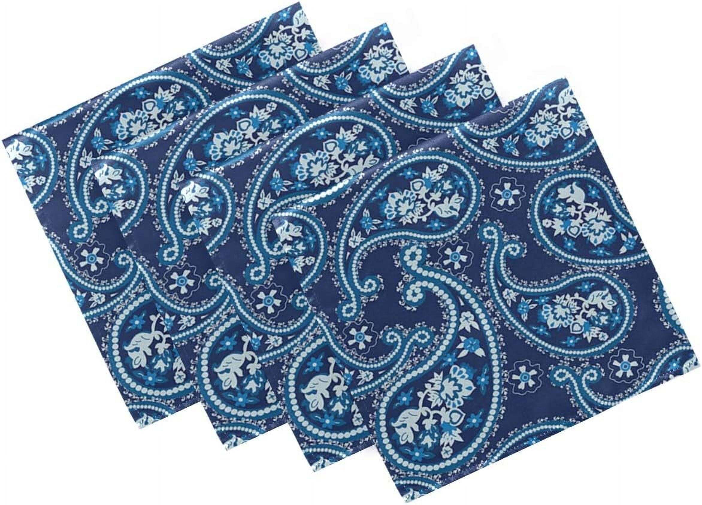 GZHJMY Chic Ethnic Paisley Floral Pattern Cloth Napkins, 4 Pack 20 x 20 ...