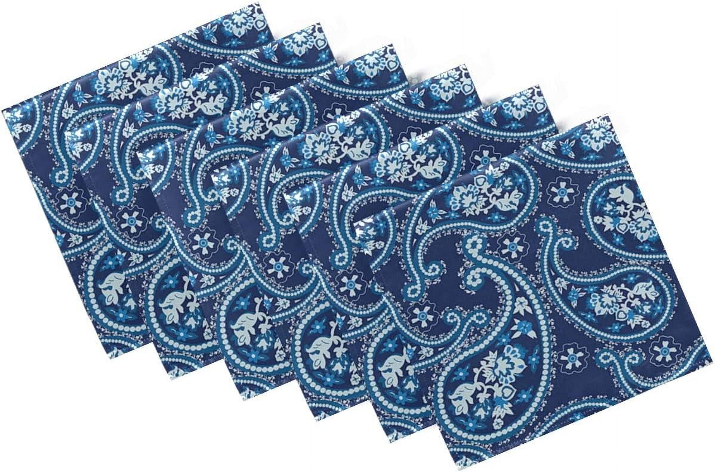 GZHJMY Chic Ethnic Paisley Floral Pattern Cloth Napkins, 6 Pack 20 x 20 ...