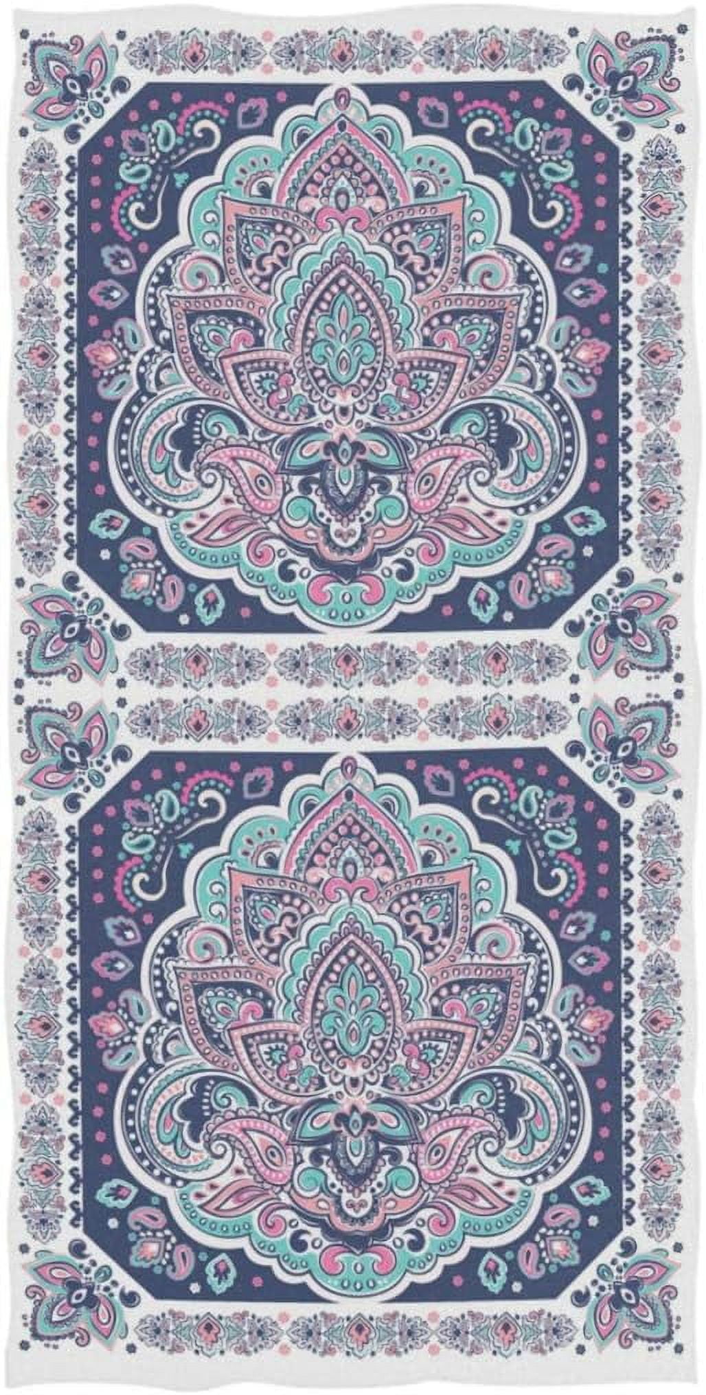 GZHJMY Chic Indian Rug Paisley Lotus Pattern Soft Guest Hand Towel for ...