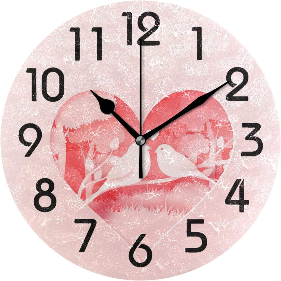 GZHJMY Chic Pink Heart Shape Lover Birds on Tree Valentine Pattern ...