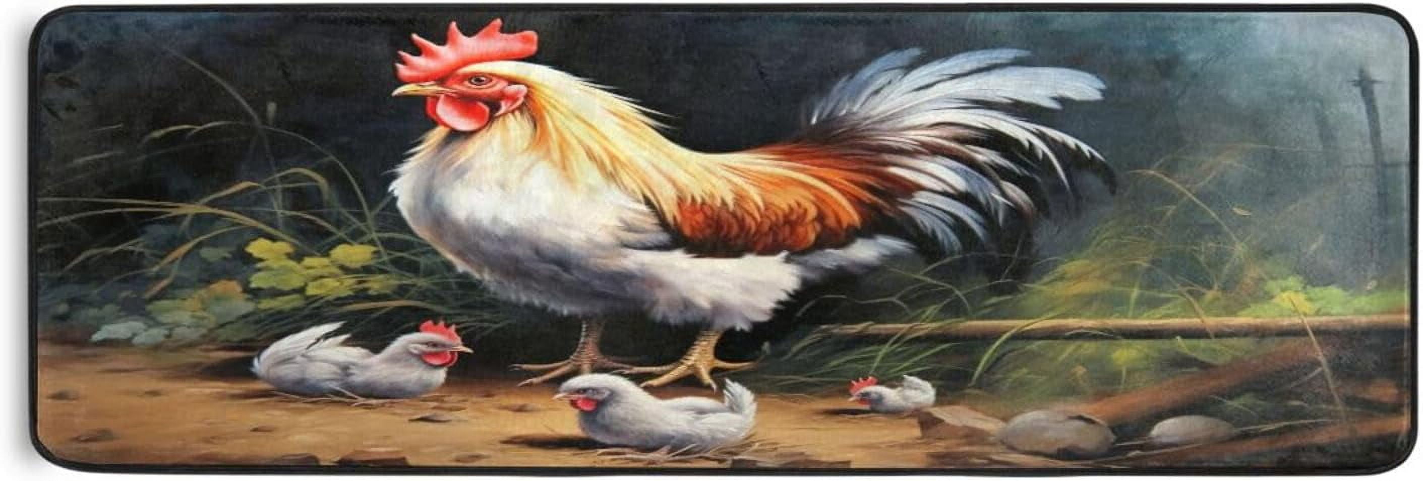 GZHJMY Chicken Painting Area Rug - 2' x 6' Washable Runner Rugs with ...