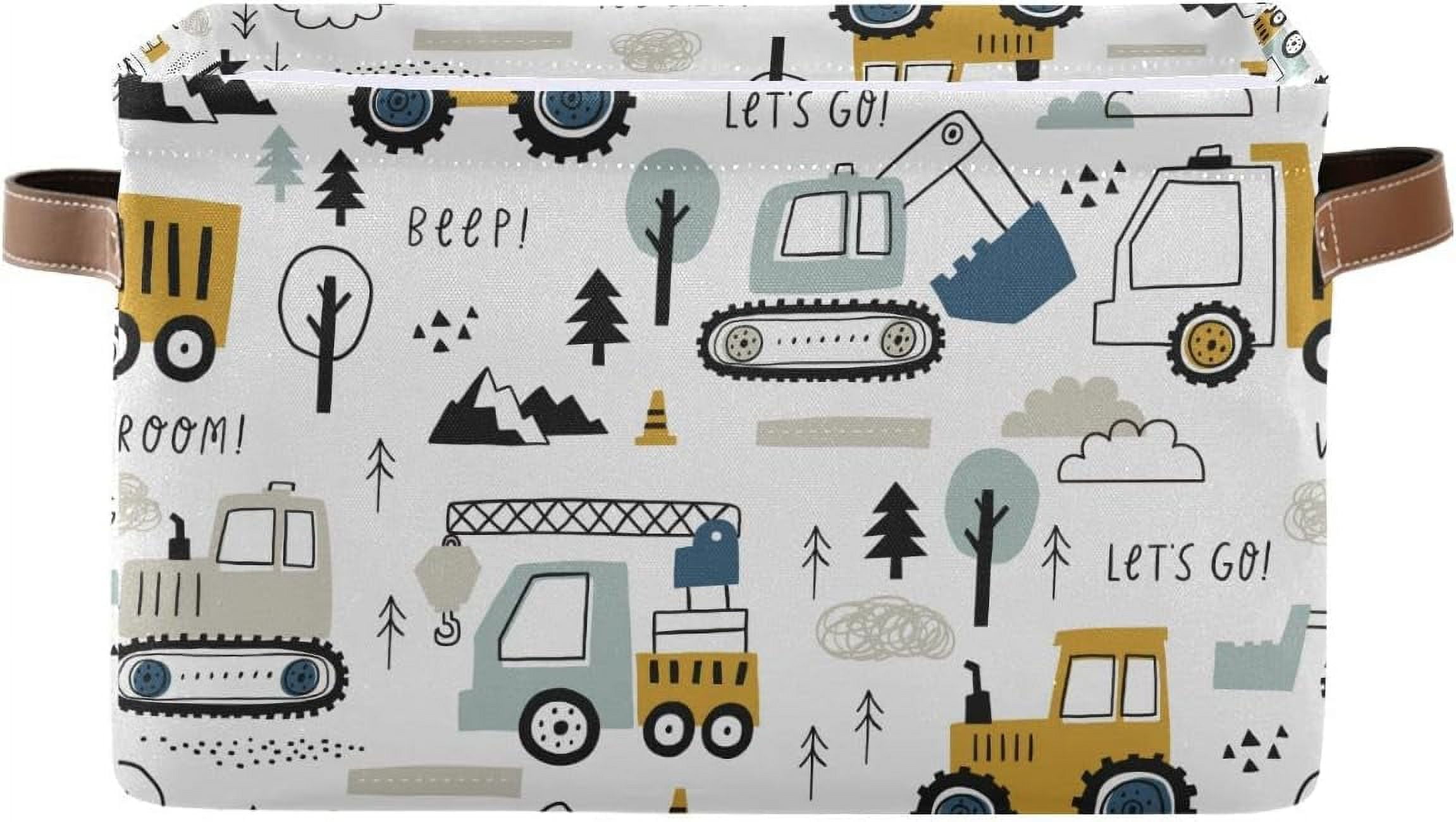 GZHJMY Childish Truck Excavator Square Storage Basket Storage Bins ...