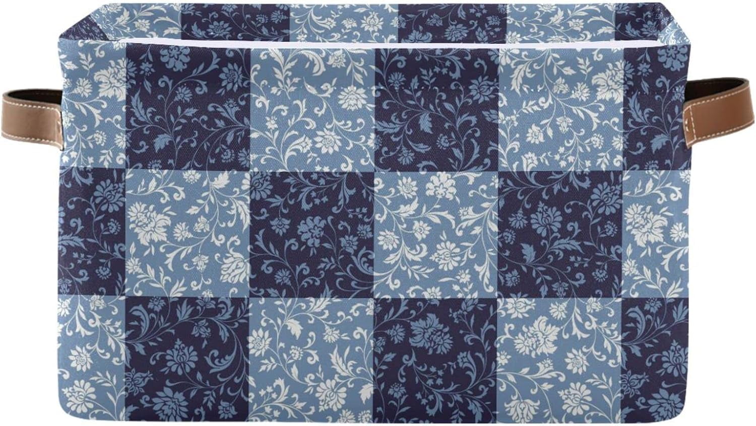 GZHJMY Chintz Plaid Shelf Storage Baskets, Foldable Fabric Storage Bins ...