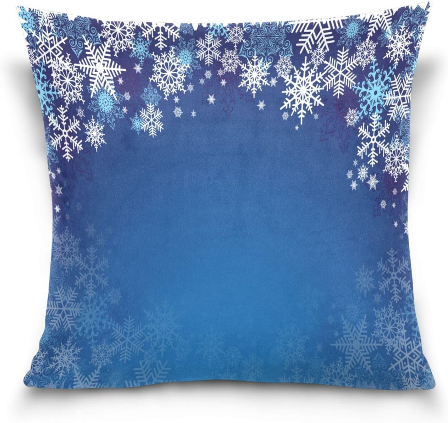 GZHJMY Christmas Blue Snowflake Throw Pillow Cover 20 x 20 Inch, Soft ...