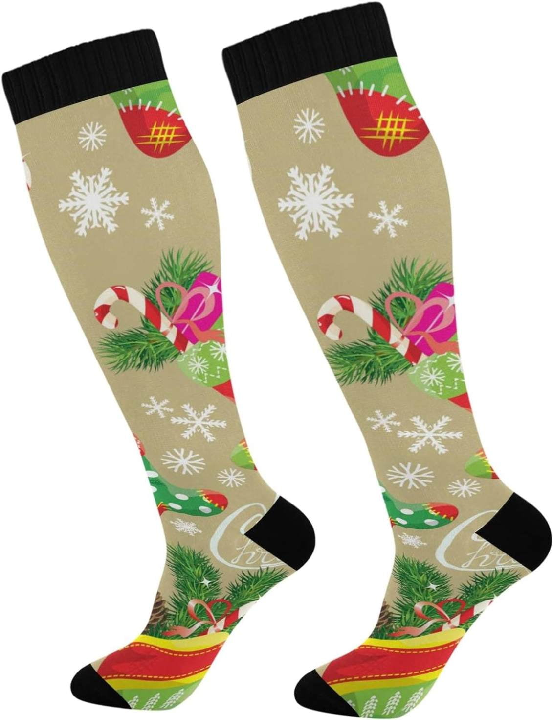 GZHJMY Christmas Compression Socks, Women Men Long Stocking (20-30mmHg ...