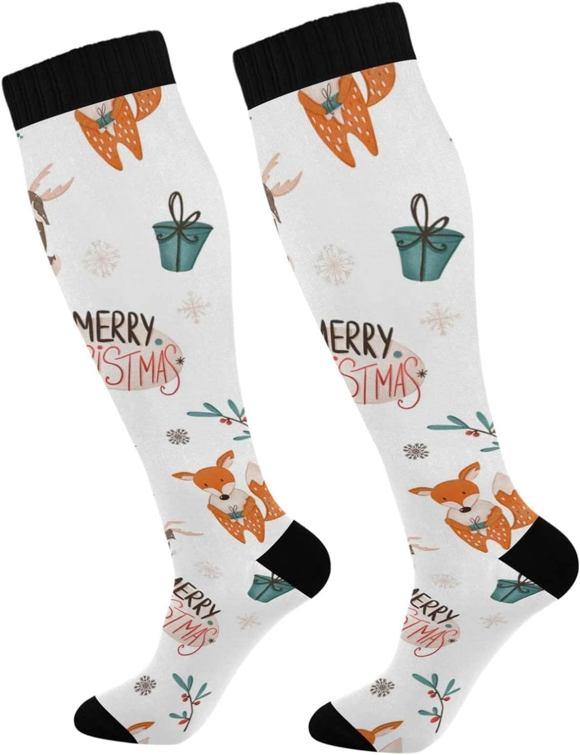 GZHJMY Christmas Compression Socks, Women Men Long Stocking (20-30mmHg ...