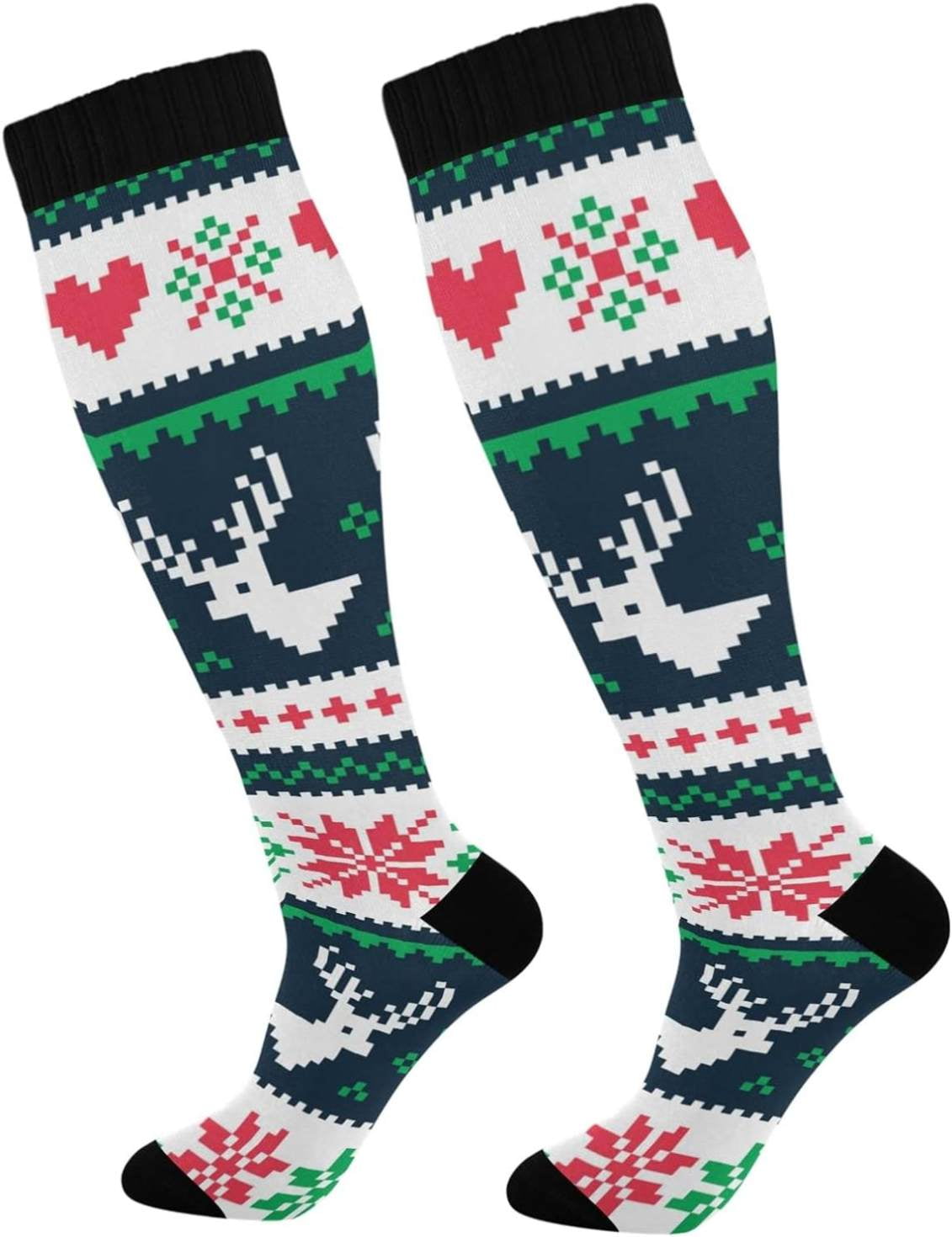 GZHJMY Christmas Compression Socks, Women Men Long Stocking (20-30mmHg ...