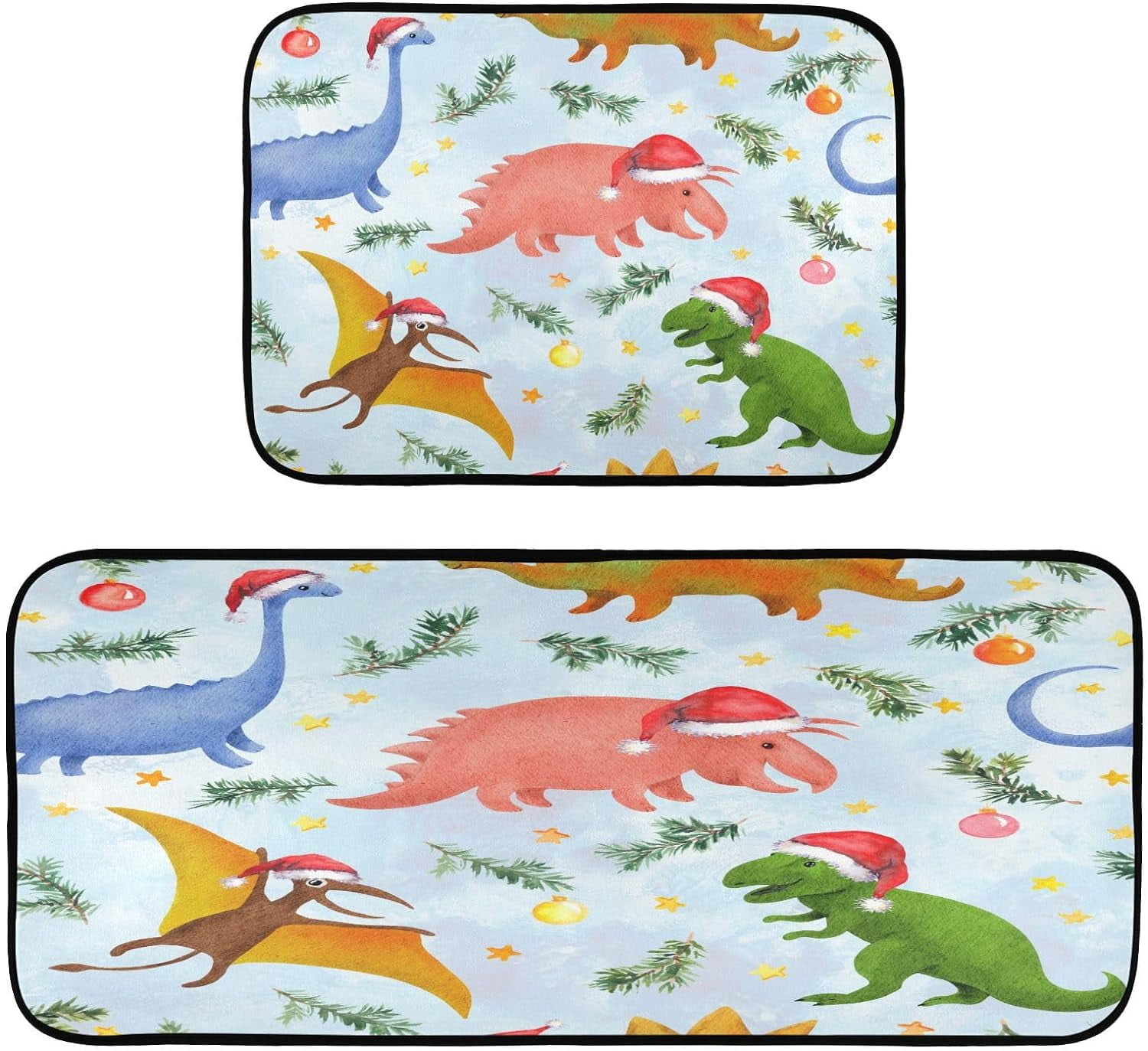 GZHJMY Christmas Dinosaurs Kitchen Mat - Cushioned Anti Fatigue Kitchen ...