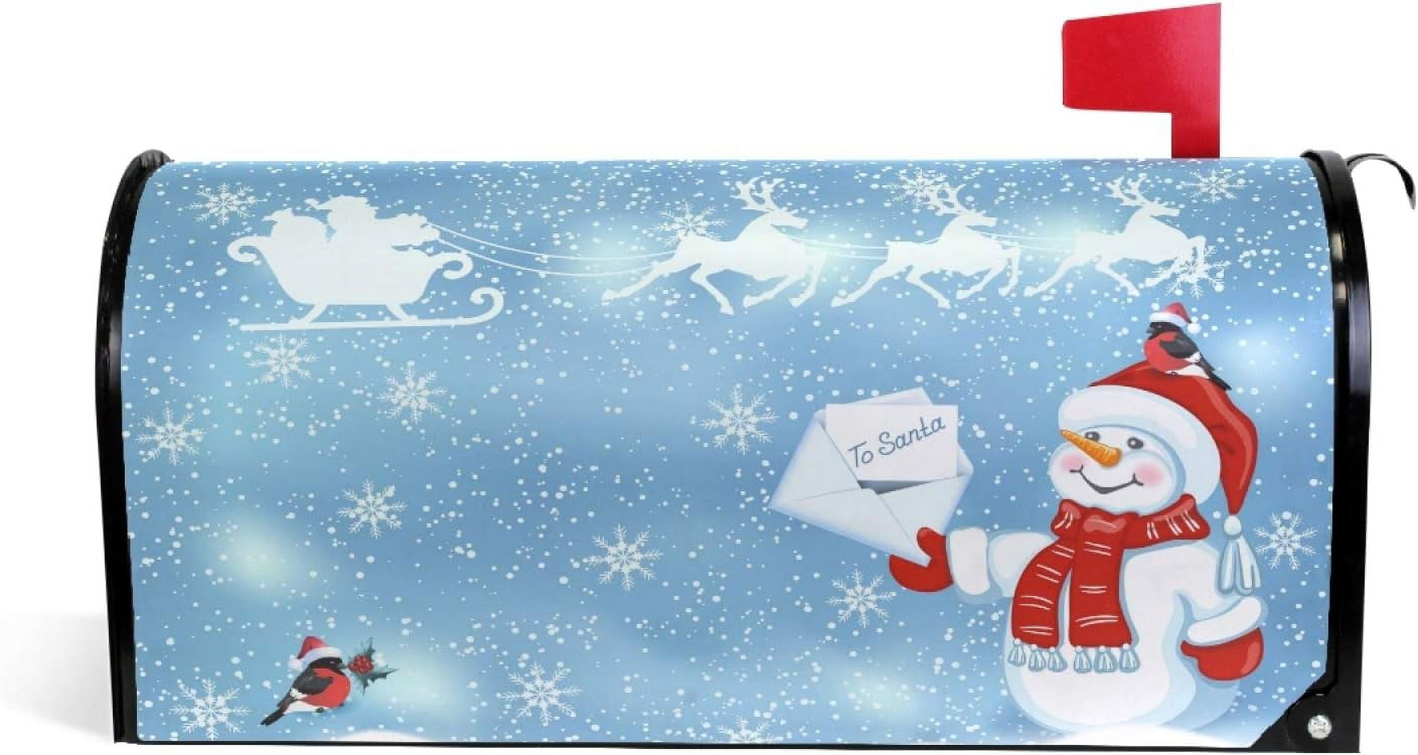 GZHJMY Christmas Funny Snowman Magnetic Mailbox Cover Letter Post Box ...