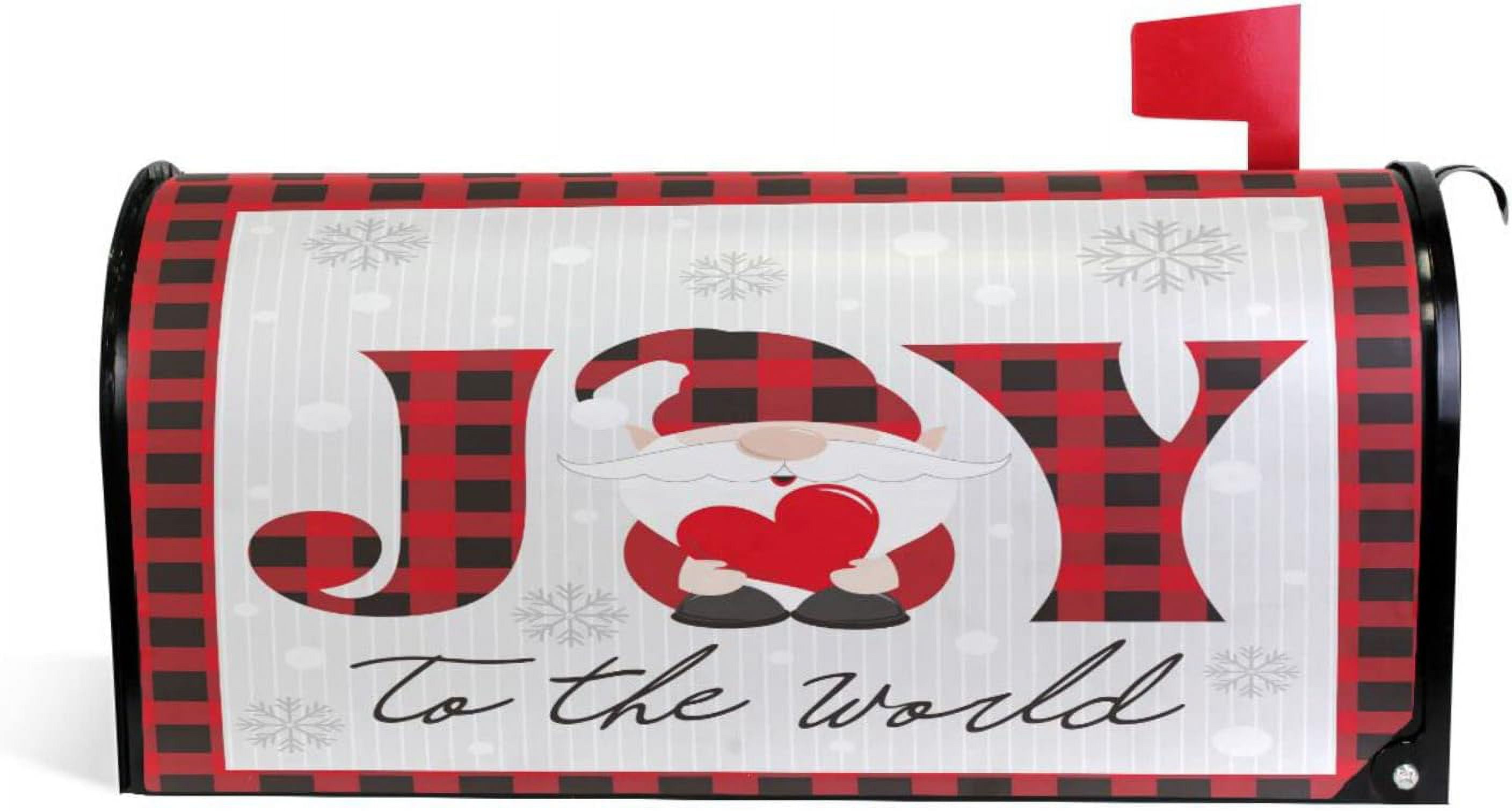 GZHJMY Christmas Gnome Buffalo Plaid Magnetic Mailbox Cover Large Size ...