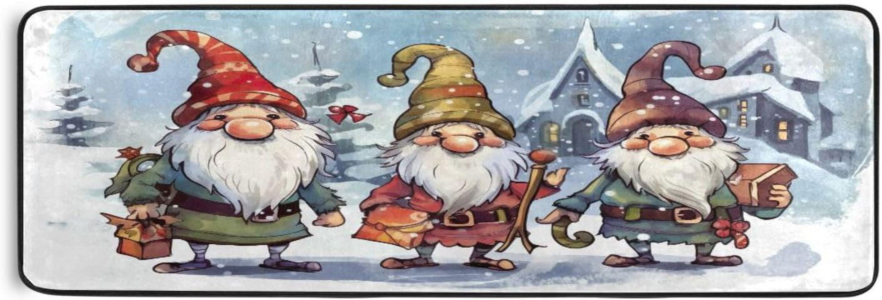 GZHJMY Christmas Gnomes Cartoon Area Rug - 2' x 6' Washable Runner Rugs ...