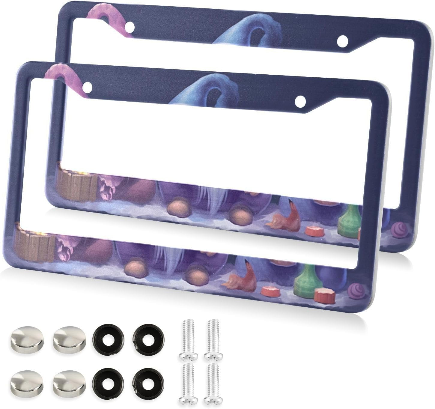 GZHJMY Christmas Gnomes Purple License Plate Frames 2 Pack Aluminum ...