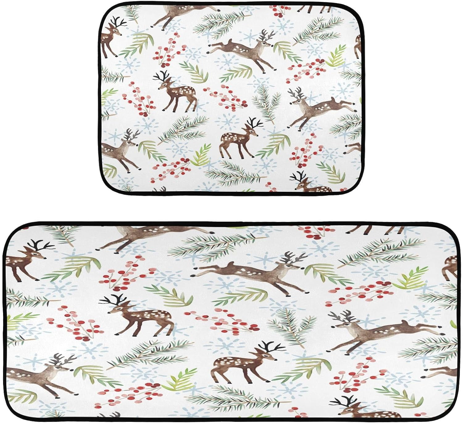 GZHJMY Christmas Motifs Kitchen Mat - Cushioned Anti Fatigue Kitchen ...