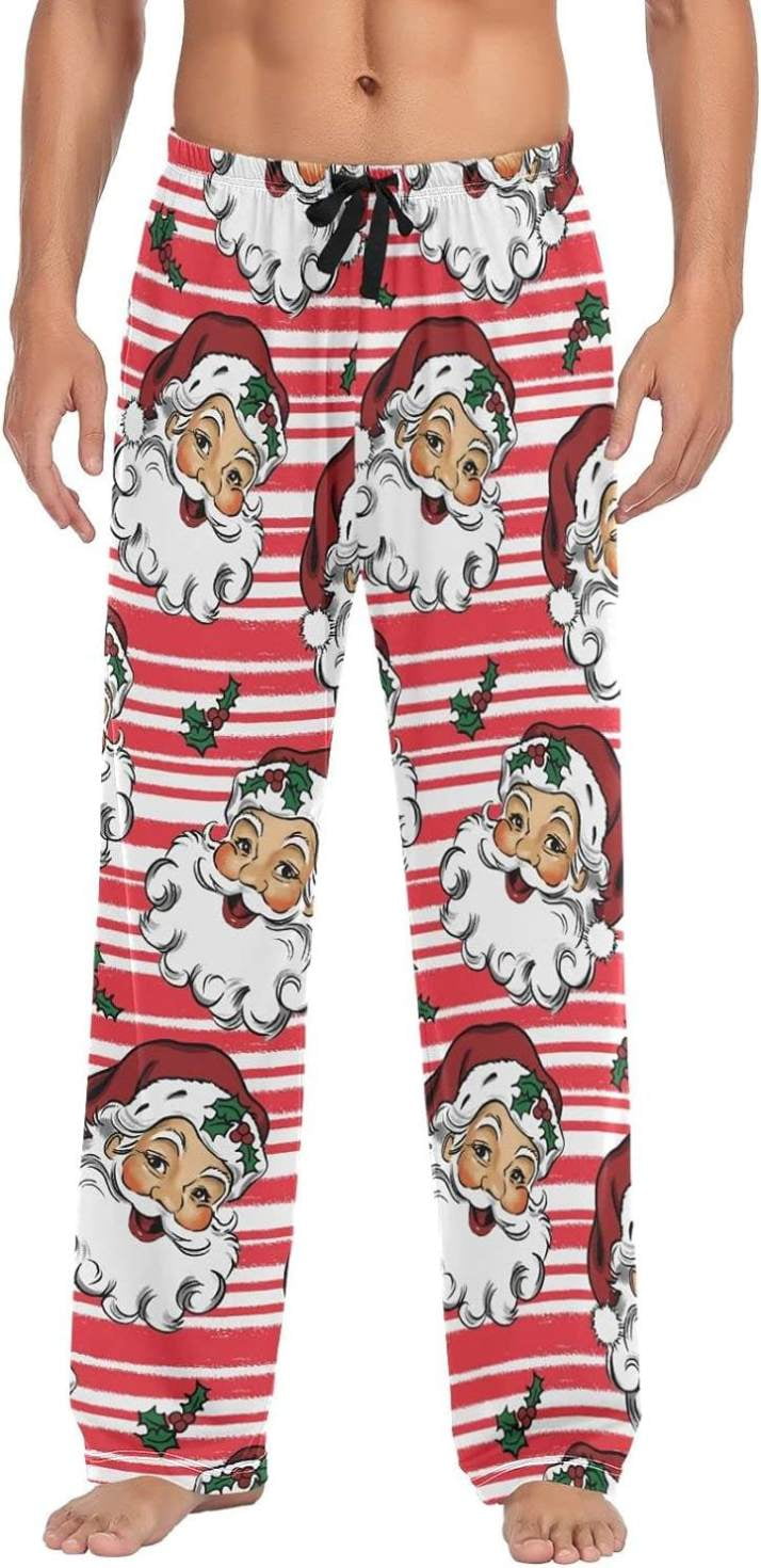 GZHJMY Christmas Santa Pajama Pants for Men, Lounge Pants Lightweight ...