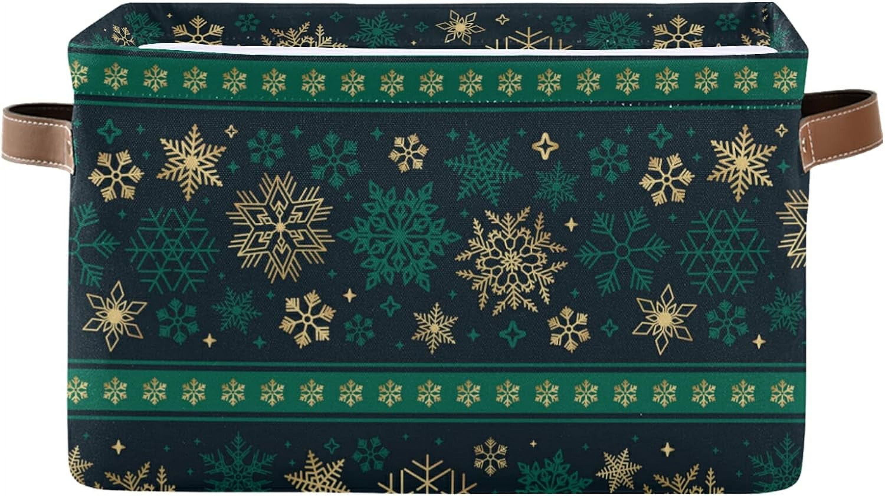 GZHJMY Christmas Snowflake Storage Bin Collapsible with Handle, 1PCS ...