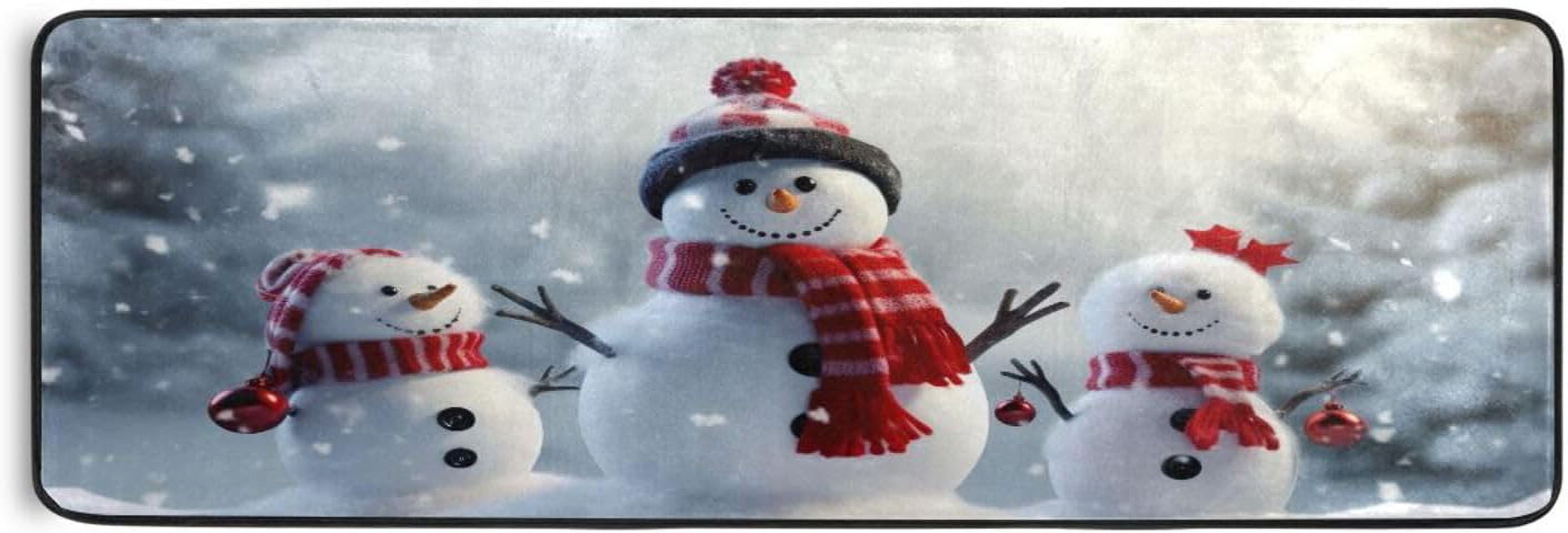 GZHJMY Christmas Snowman Area Rug - 2' x 6' Washable Runner Rugs with ...
