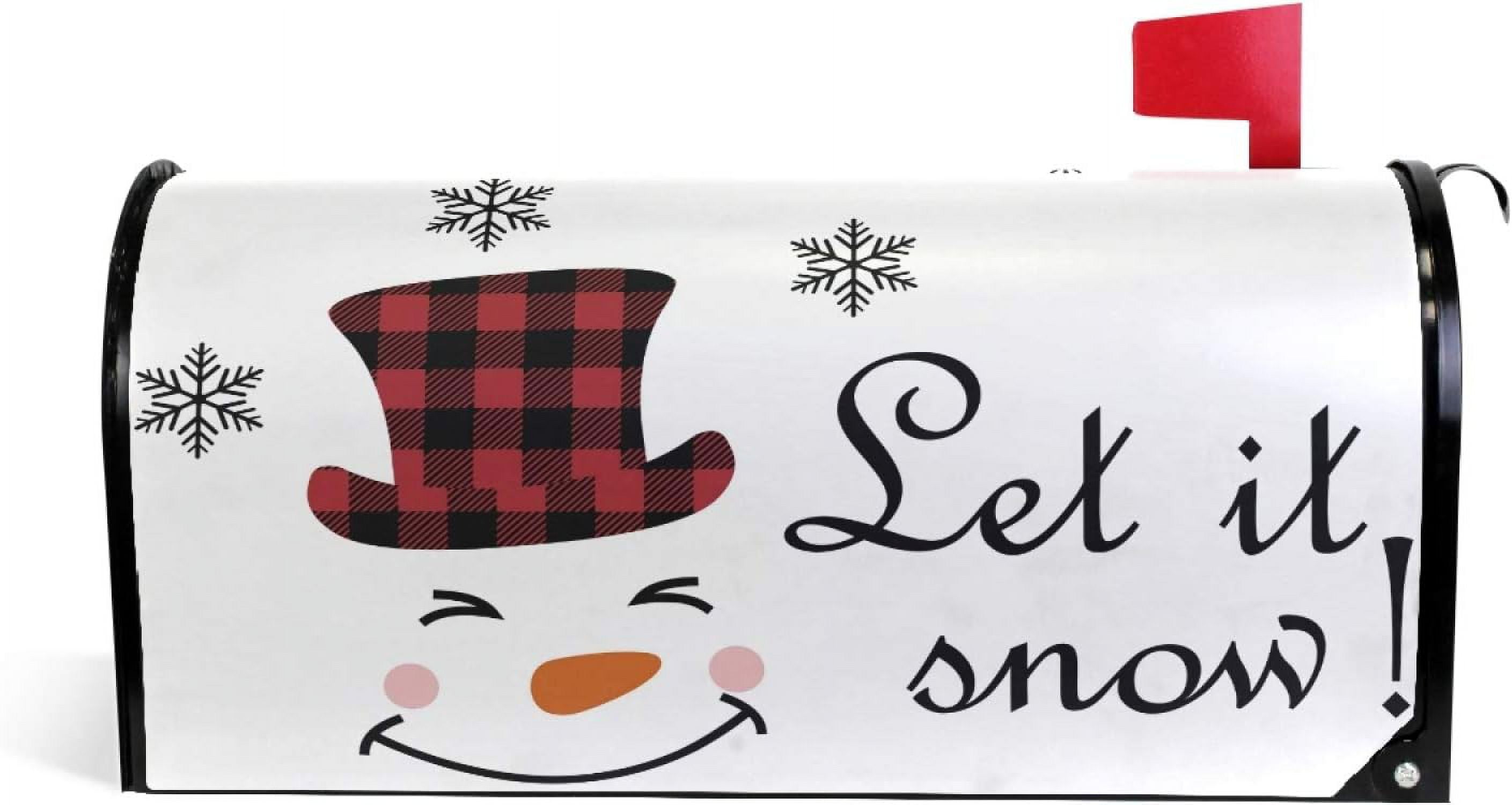 GZHJMY Christmas Snowman Face Let It Magnetic Mailbox Cover Letter Post ...