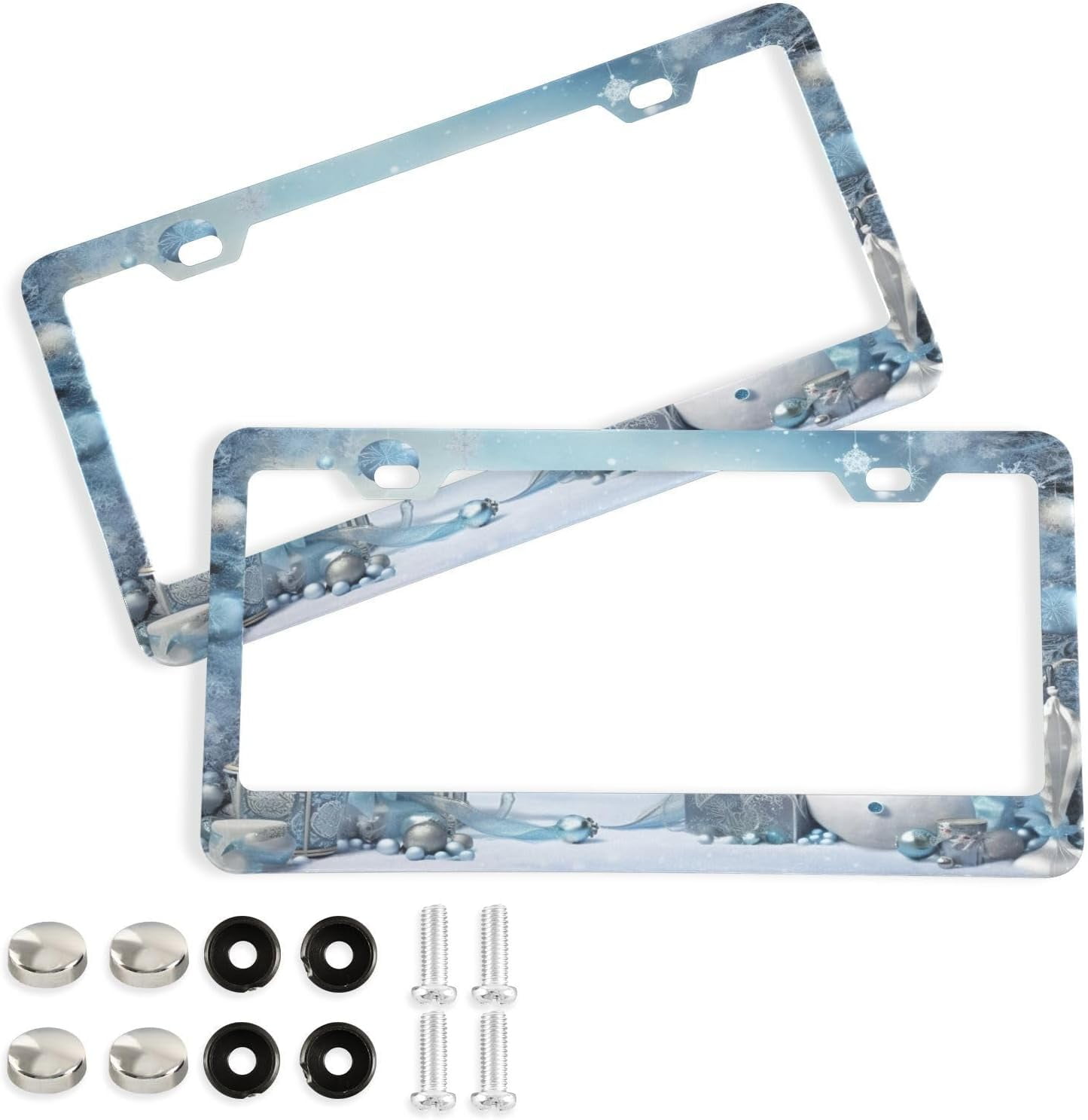 GZHJMY Christmas Snowman License Plate Frames Set of 2, Universal ...