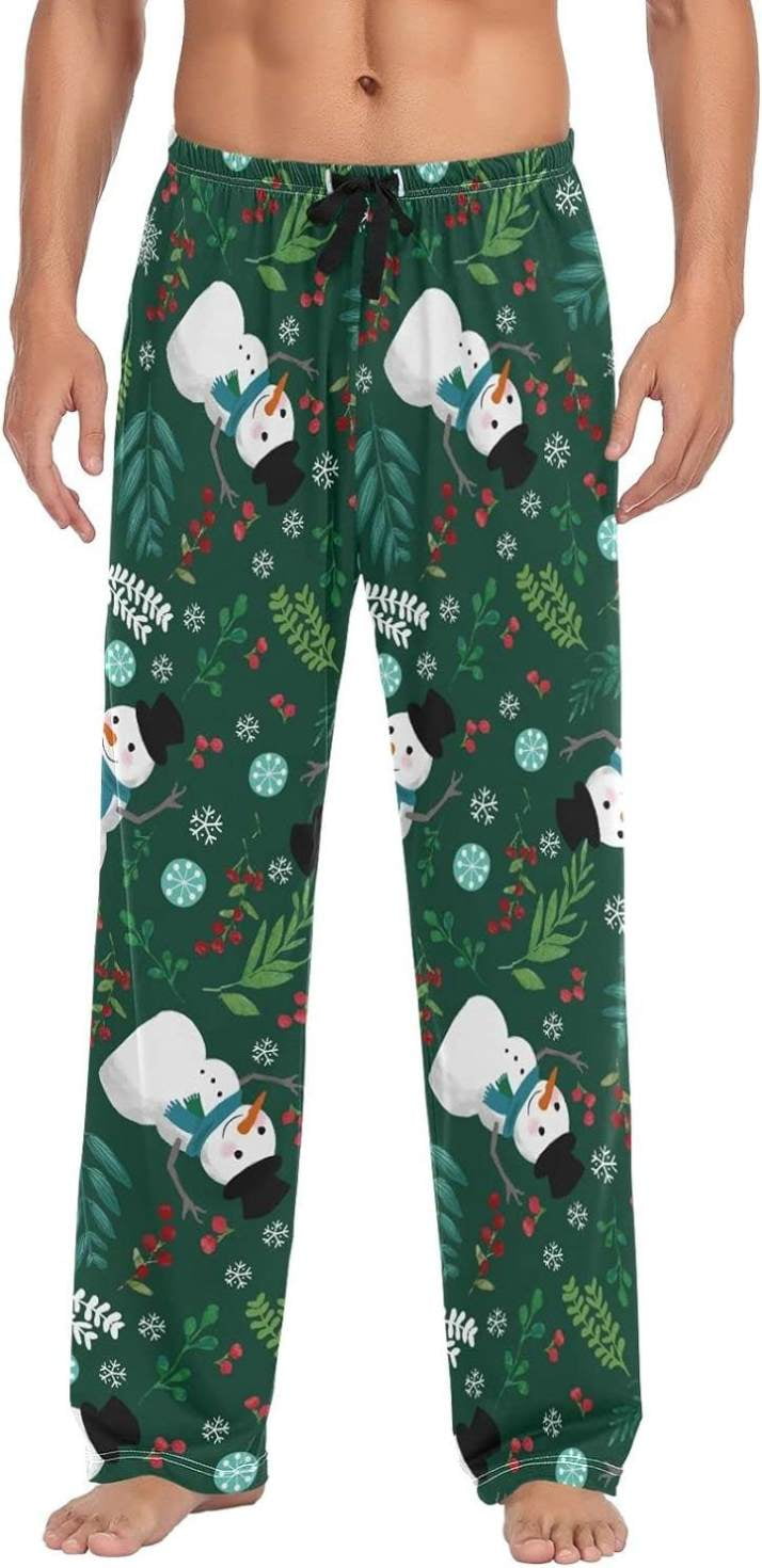 GZHJMY Christmas Snowman Pajama Pants for Men, Lounge Pants Lightweight ...