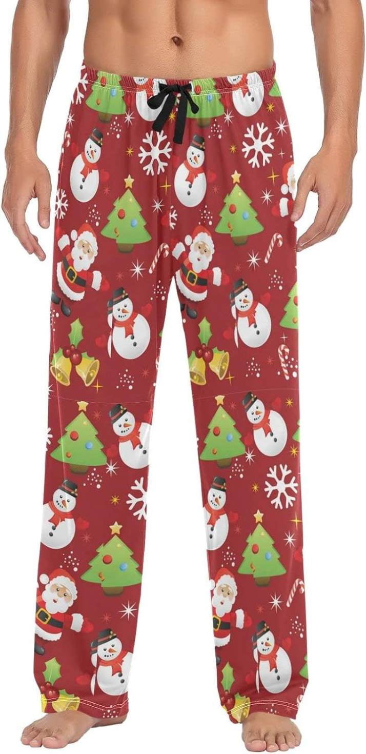 GZHJMY Christmas Snowman Pajama Pants for Men, Lounge Pants Lightweight ...