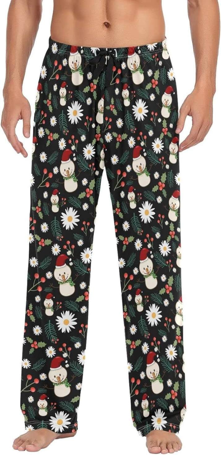 GZHJMY Christmas Snowman Pajama Pants for Men, Lounge Pants Lightweight ...